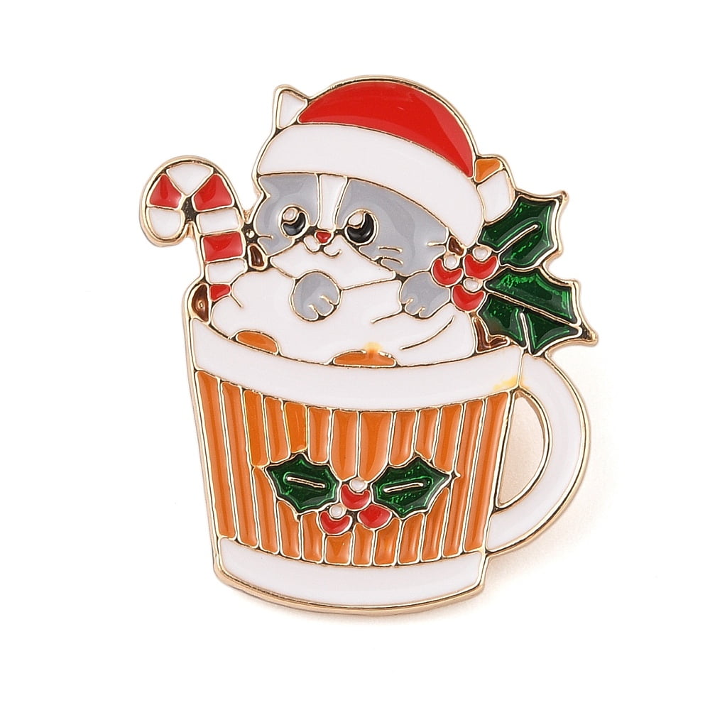 8pc Christmas Theme Enamel Pins Zinc Alloy Animal Brooches for Backpack ...