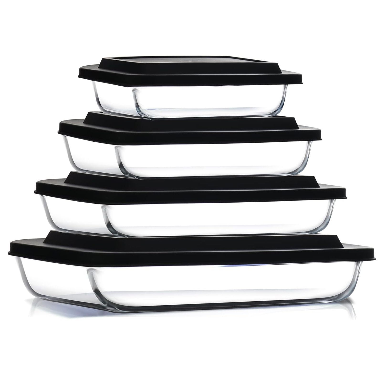 8pc Glass Baking Dishes for Oven, Glass Food Storage Containers with ...