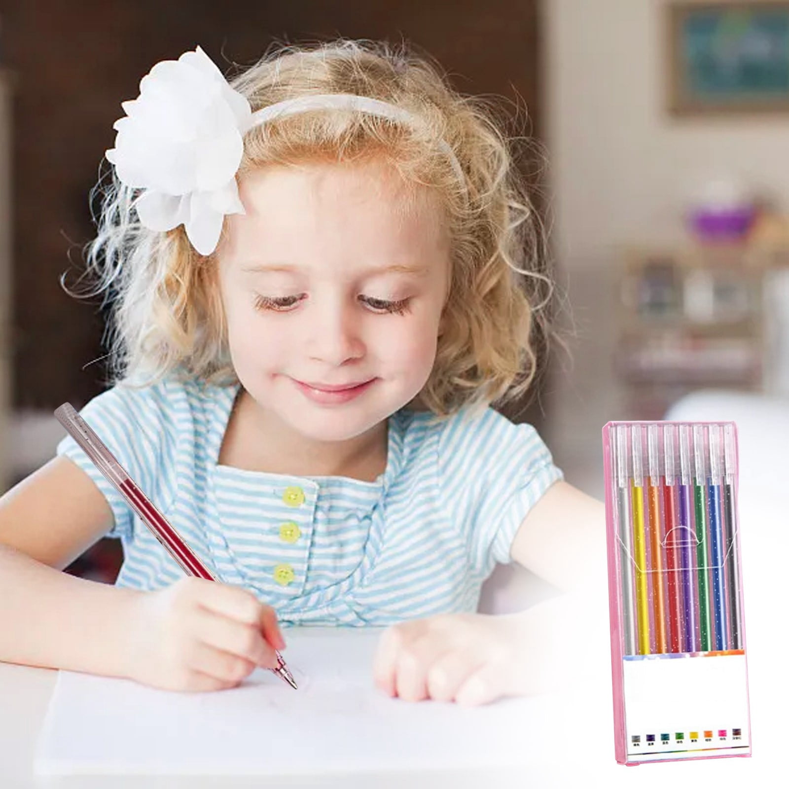 8pc Glitter Gel Pens Neon Glitter Pens Fine Tip Art Markers Set Colored ...