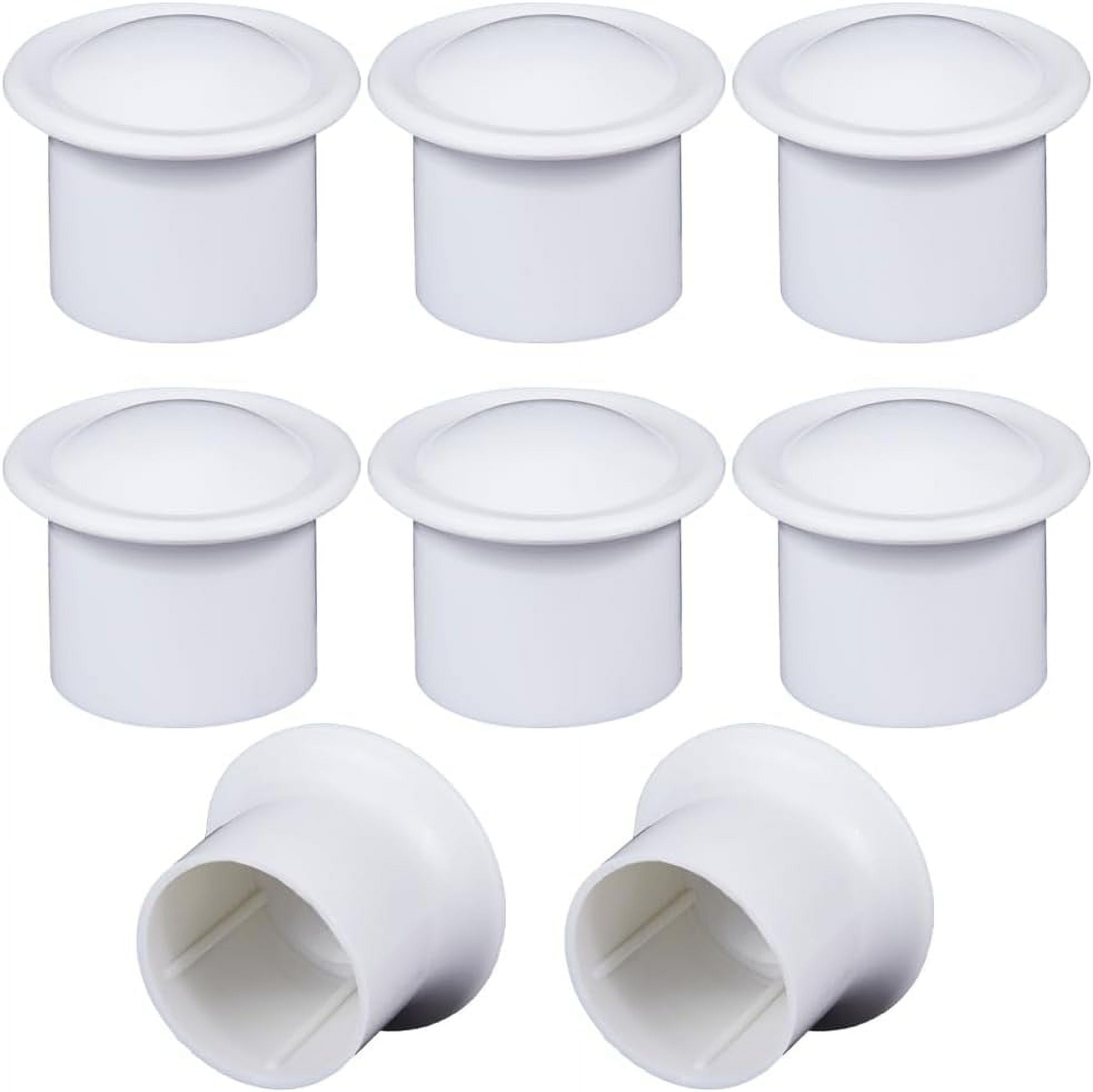 8pc Plastic Curtain Rod Head Column Drapery Pole Finials Column White ...