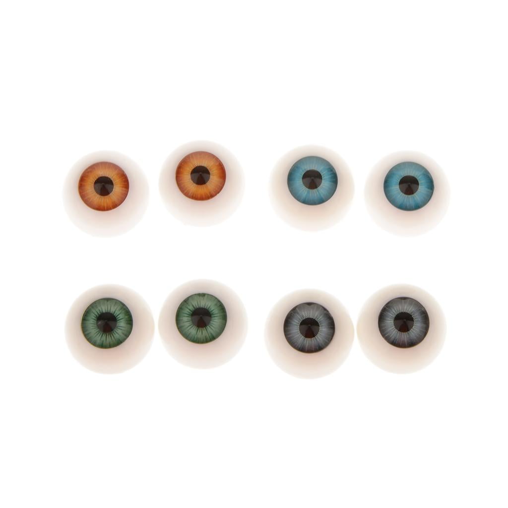 8pc Realistic Half Round Hollow Fake Eyes Eyeball Prop Horror 20mm ...