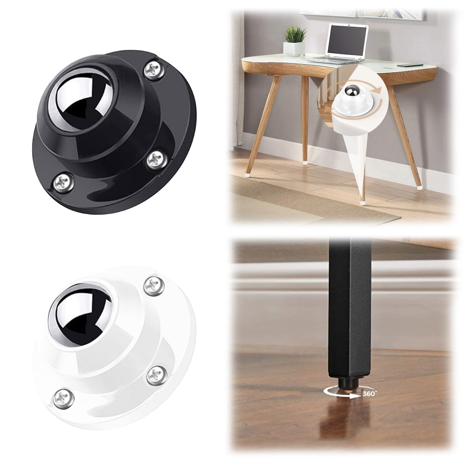 8pc Self Adhesive Caster Wheels 1 Inch Furniture Load Capacity 28LBS ...