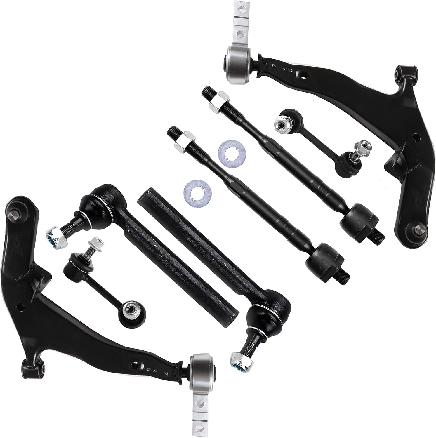 8pc Set Front Lower Control Arm Ball Joint Tie Rod End Sway Bar Link ...