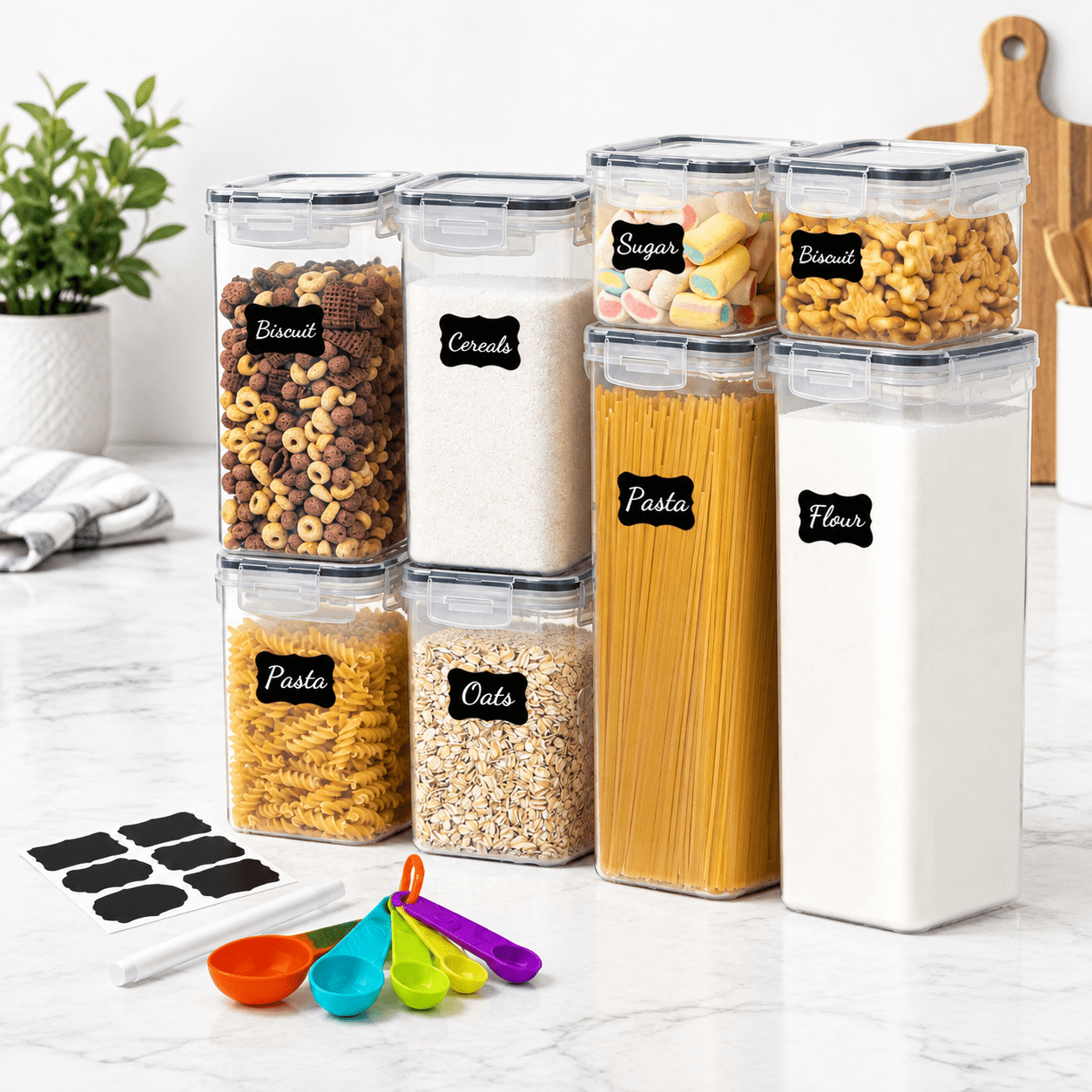 8pcr Airtight Canisters With Lids Kitchen Dry Pantry Storage - Walmart.com