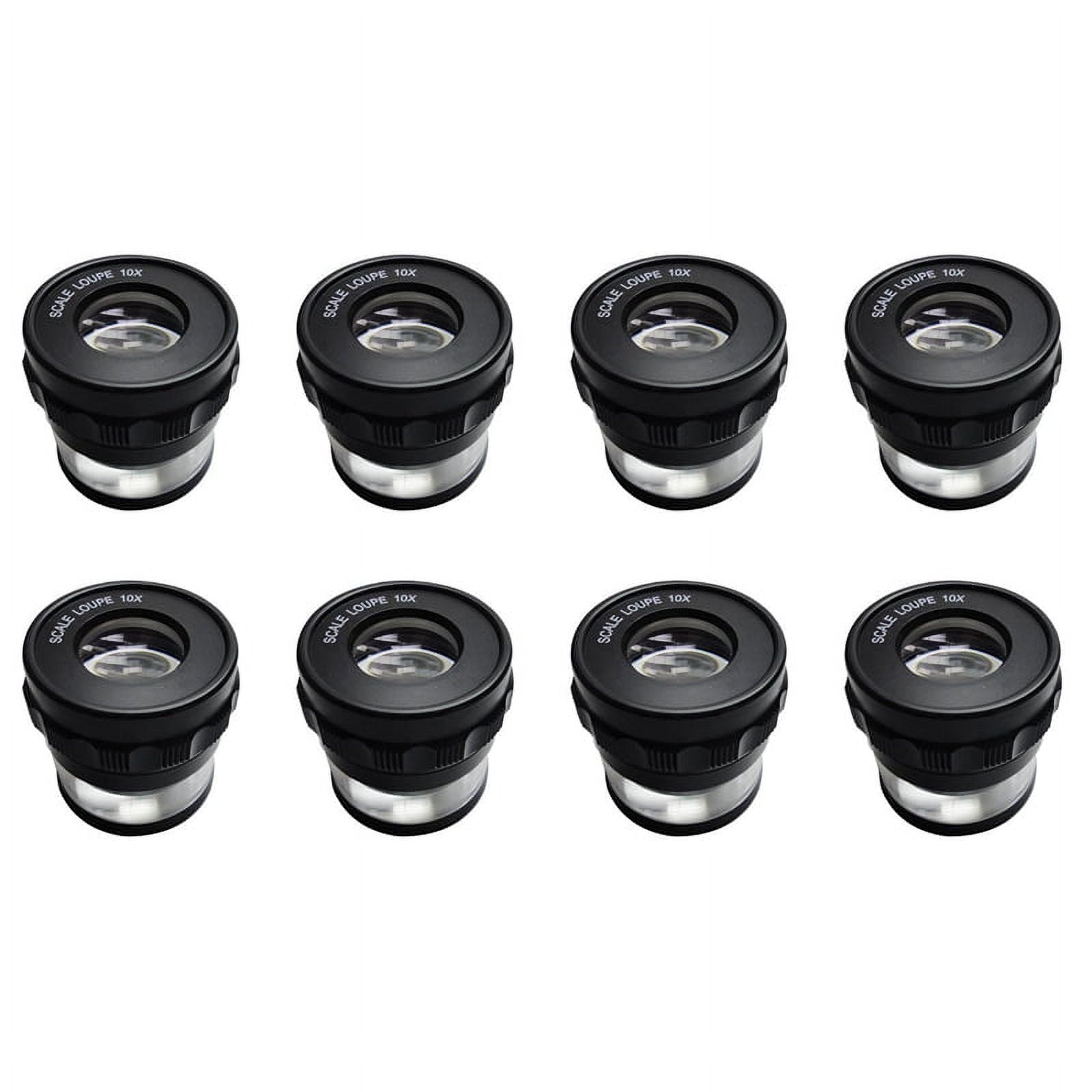 8pcs 10X Stand Measuring Magnifier Scale Loupe Magnifying Glass 10X ...