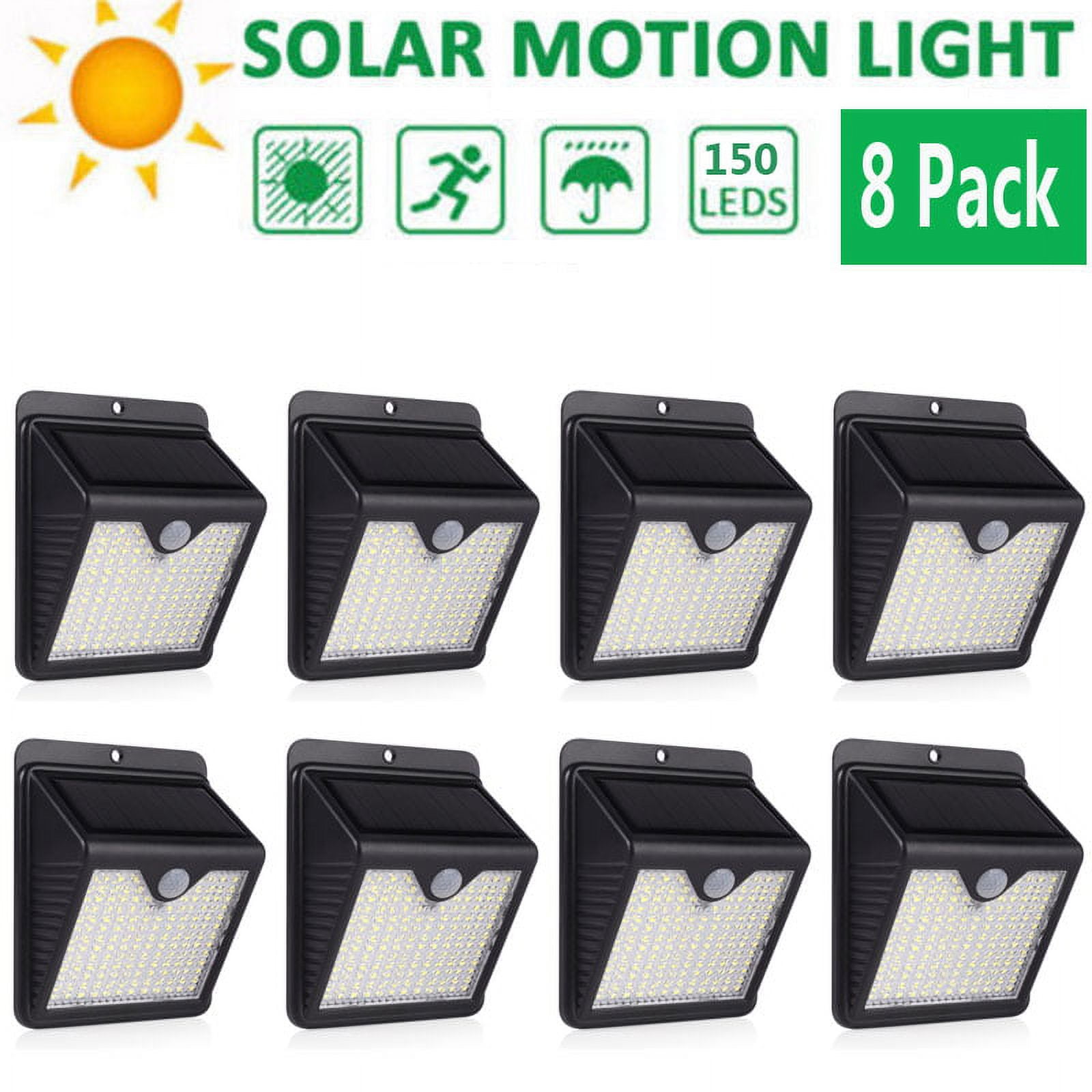 8pcs 150LED Solar Power Sensor Wall Light Security Motion Weatherproof ...