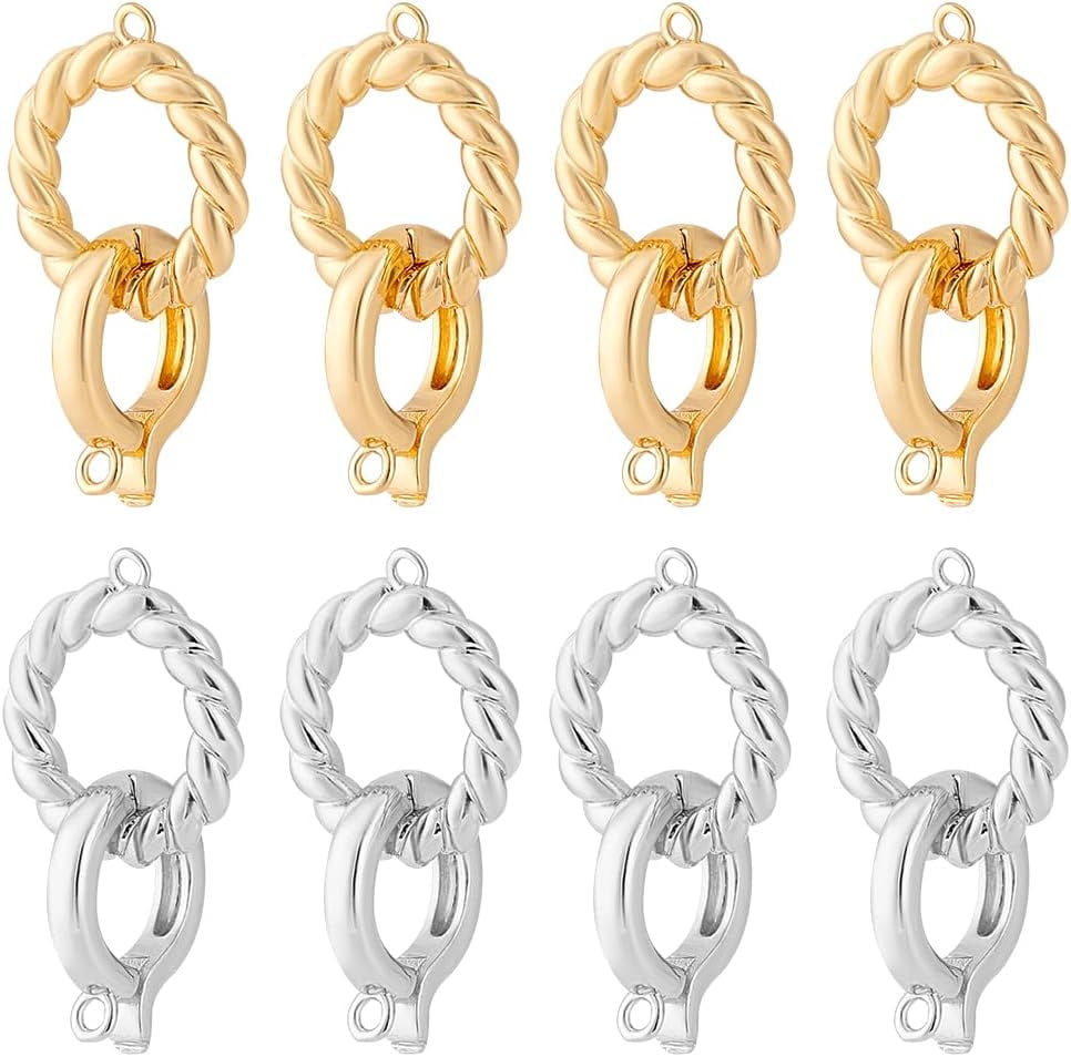 8pcs 18K Gold Plated Brass Fold Over Clasps 25.5mm Fold Over Clasp ...