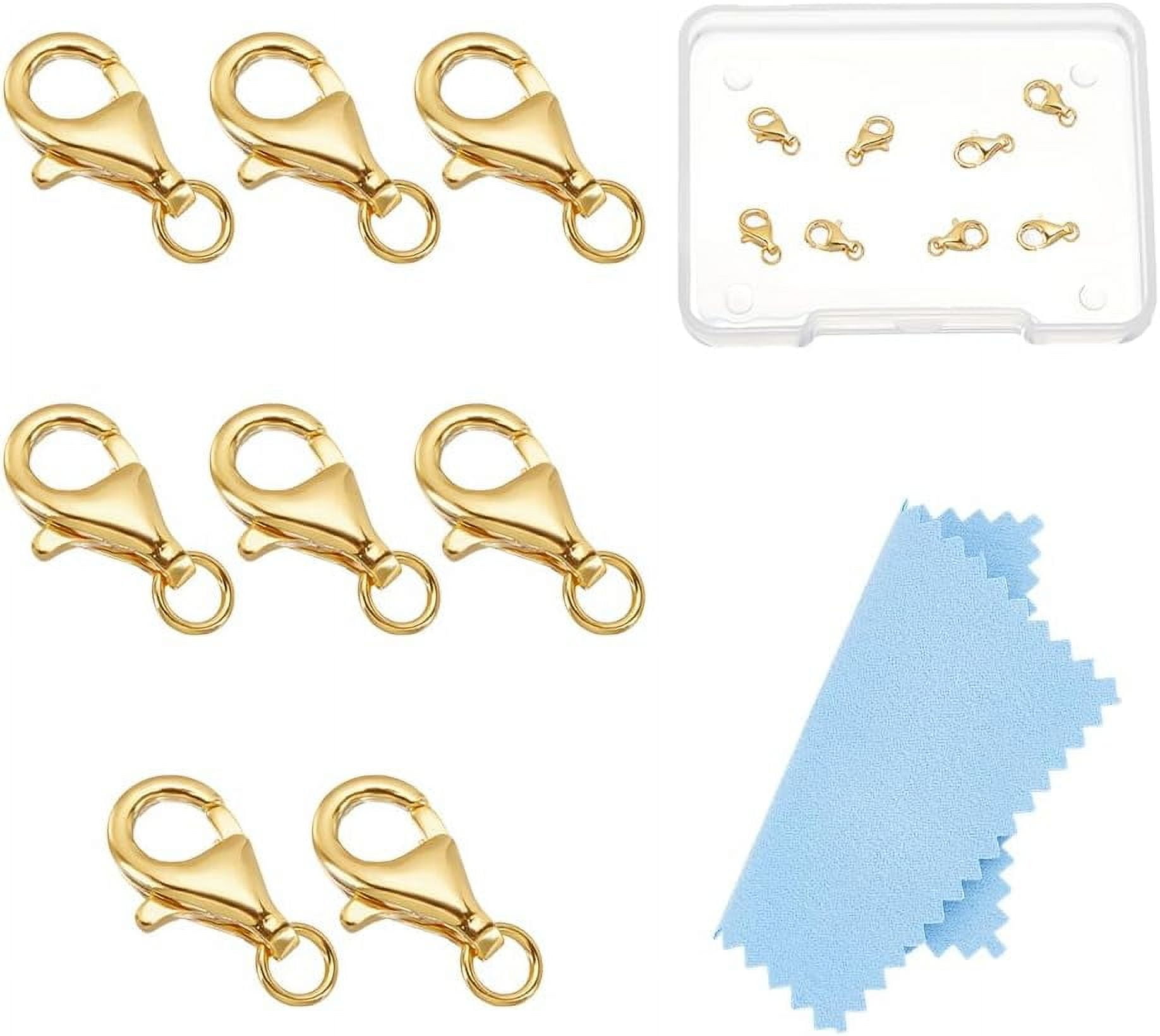 8pcs 18K Gold Plated Lobster Claw Clasps Small Jewelry Fastener Hook ...