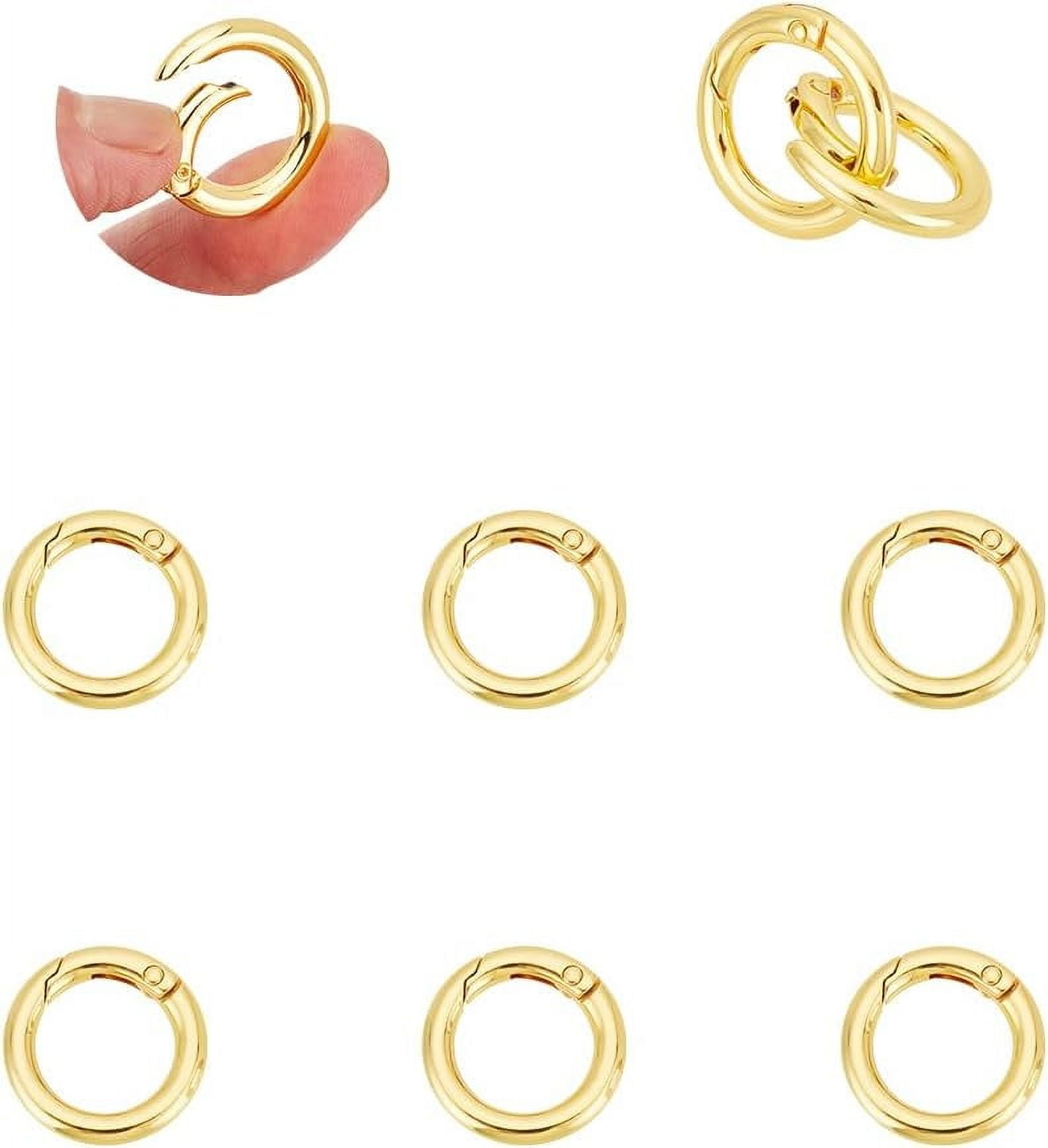 8pcs 18K Gold Plated Spring Gate Rings Spring O Rings Snap Clip Spring ...