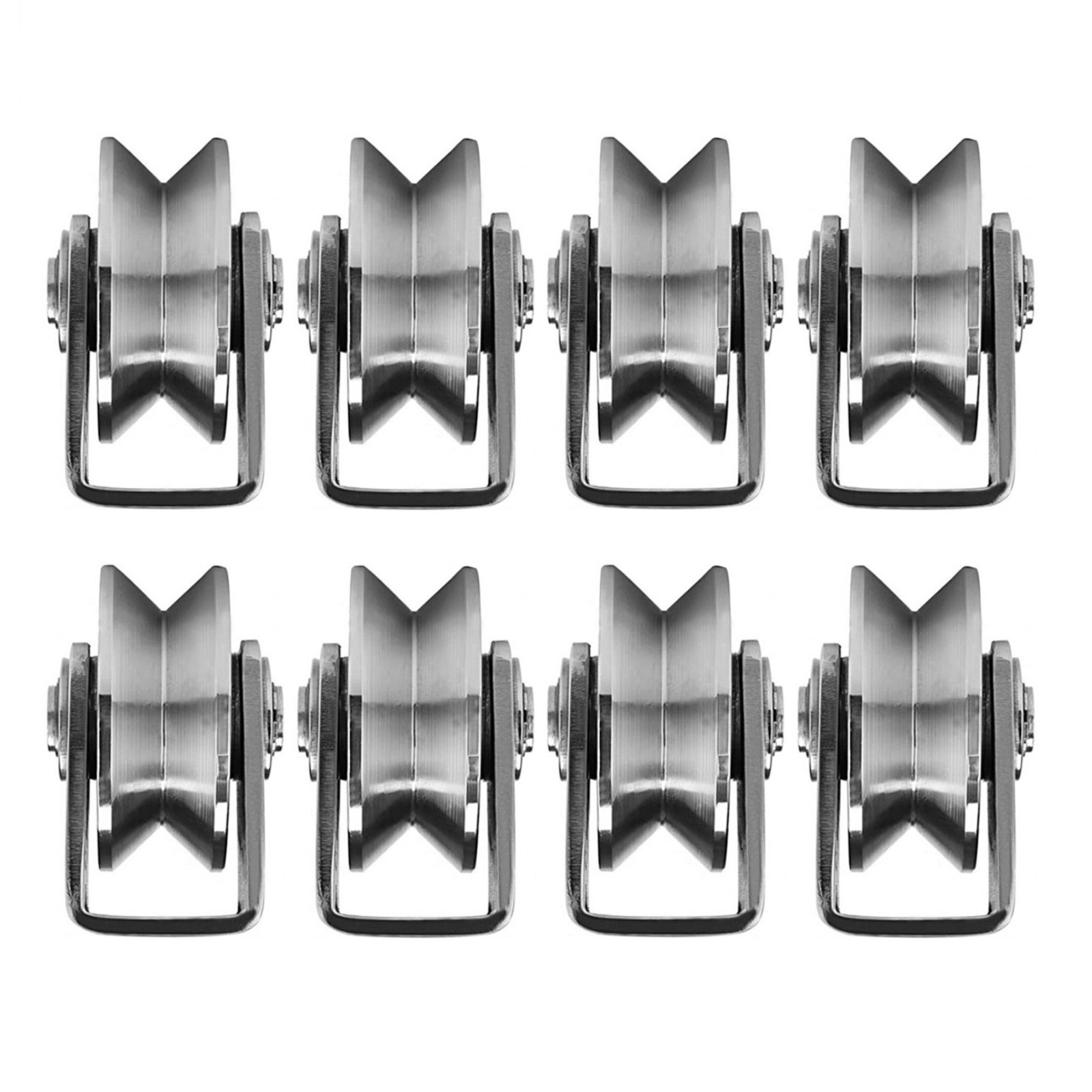 8pcs 2" V Groove Sliding Gate Rollers, 304 Stainless Steel Universal ...