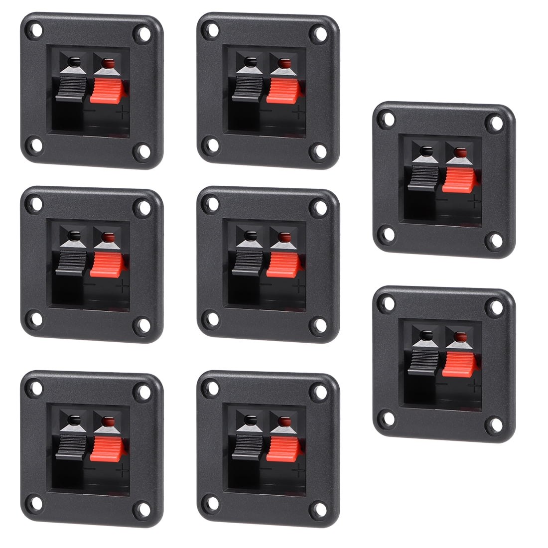 8pcs 2 Way Jack Socket Spring Push Release Connector Speaker Terminal ...