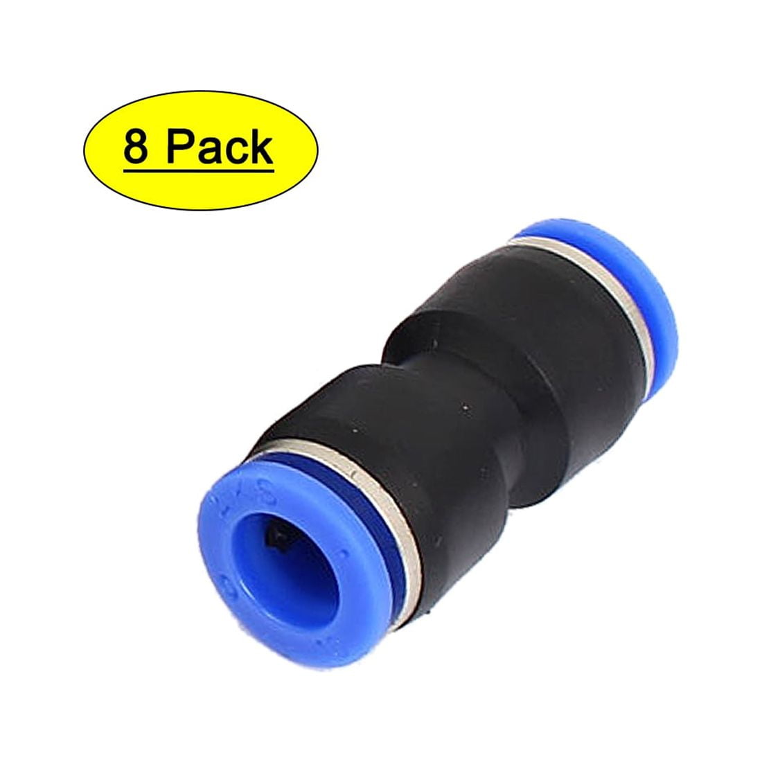 8pcs 2 Way Straight Push In Pneumatic Union Quick Release Tube Fittings ...