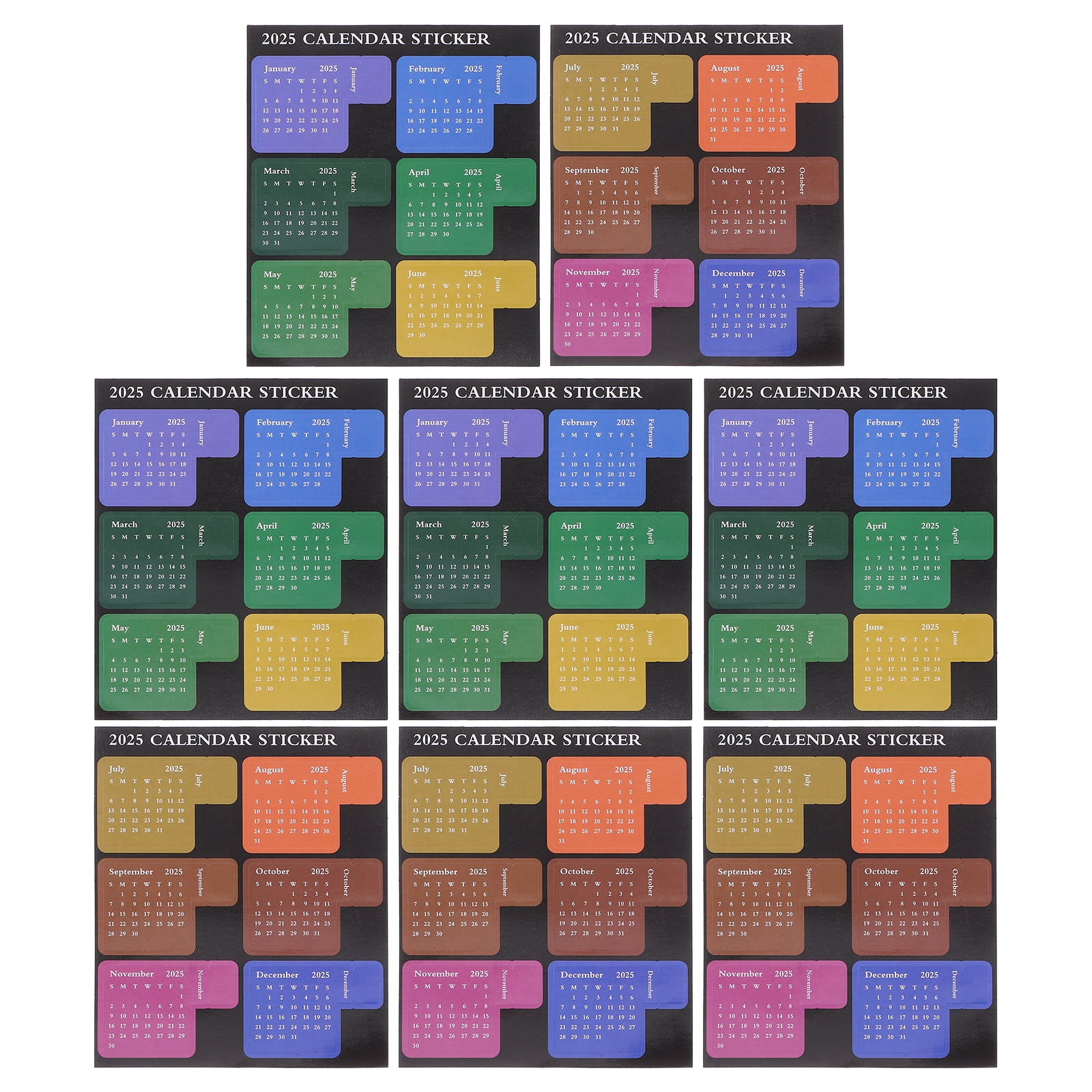 8pcs 2025 Calendar Stickers Monthly Index Tabs Planner Adhesive Divider ...