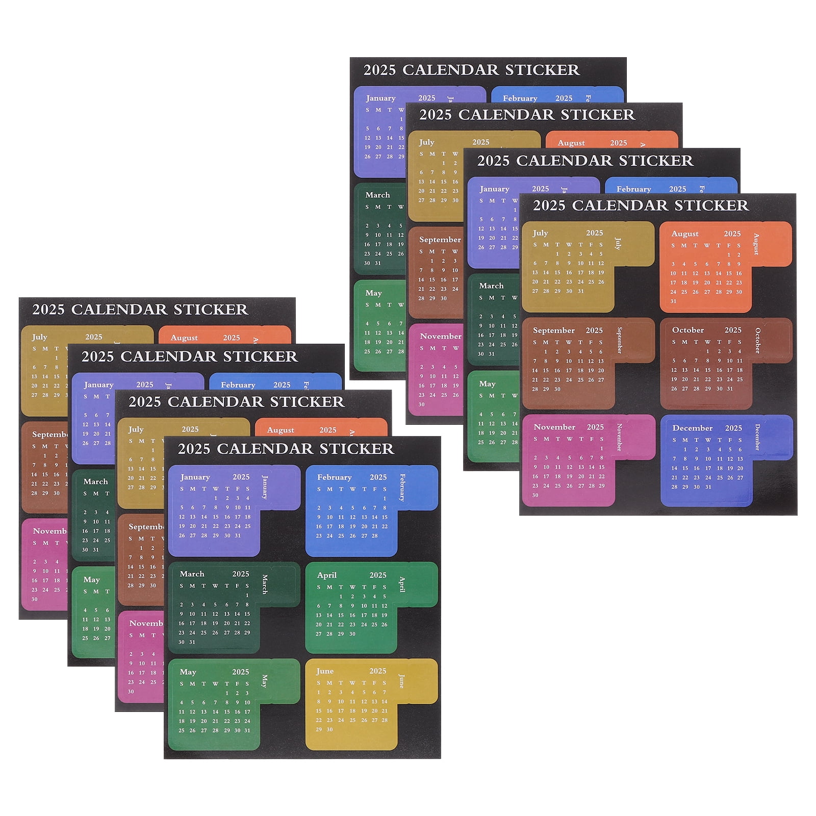 8pcs 2025 Monthly Index Stickers For Planner Notebook Adhesive Divider ...