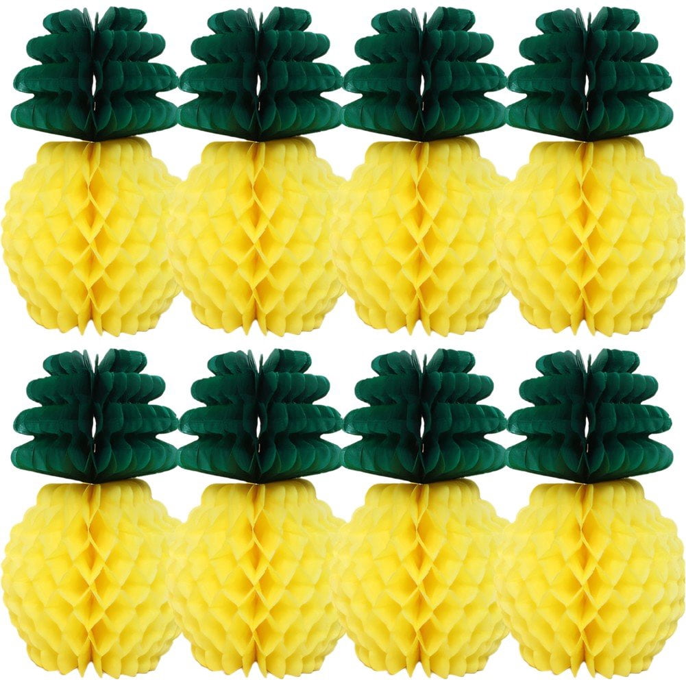 8pcs 20cm Pineapple Paper Honeycomb Balls Decoration Set Pineapple Paper Ball Hanging Fruit ...