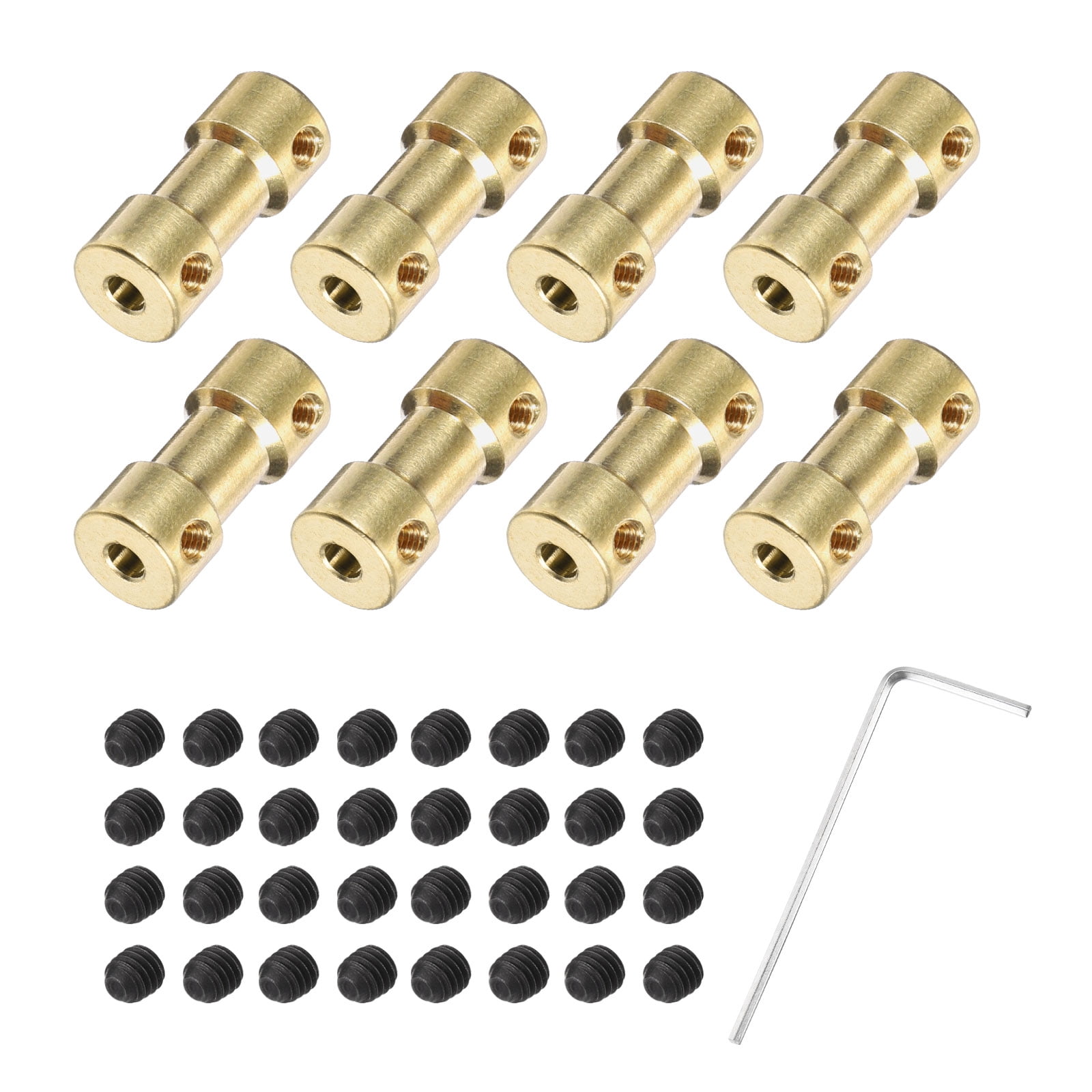 8pcs 3.17mm to 3.17mm Brass Shaft Coupling Joint Connector with Screws ...