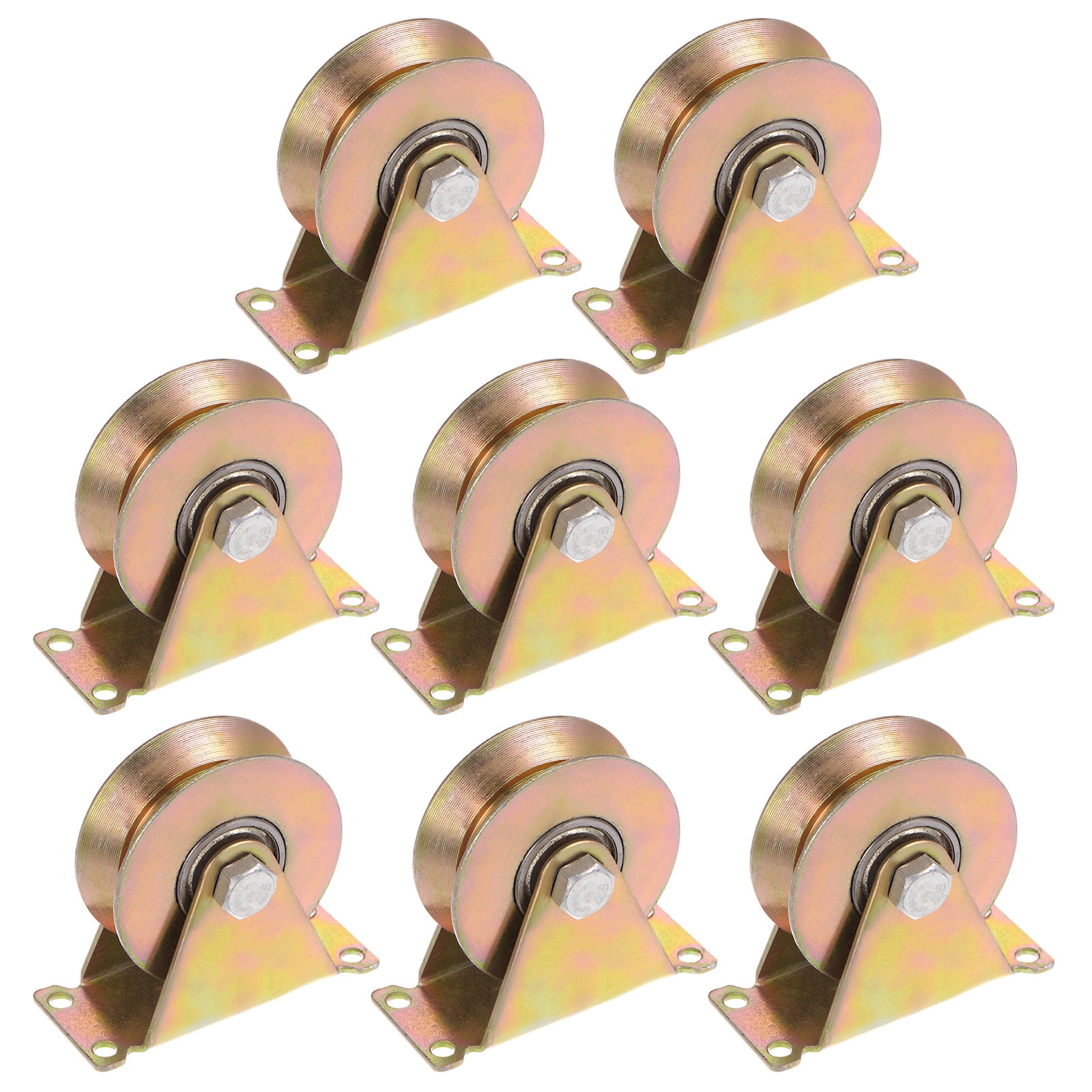 8pcs 3" V-Groove Wheel Sliding Gate Caster for Inverted V-Track Gold ...