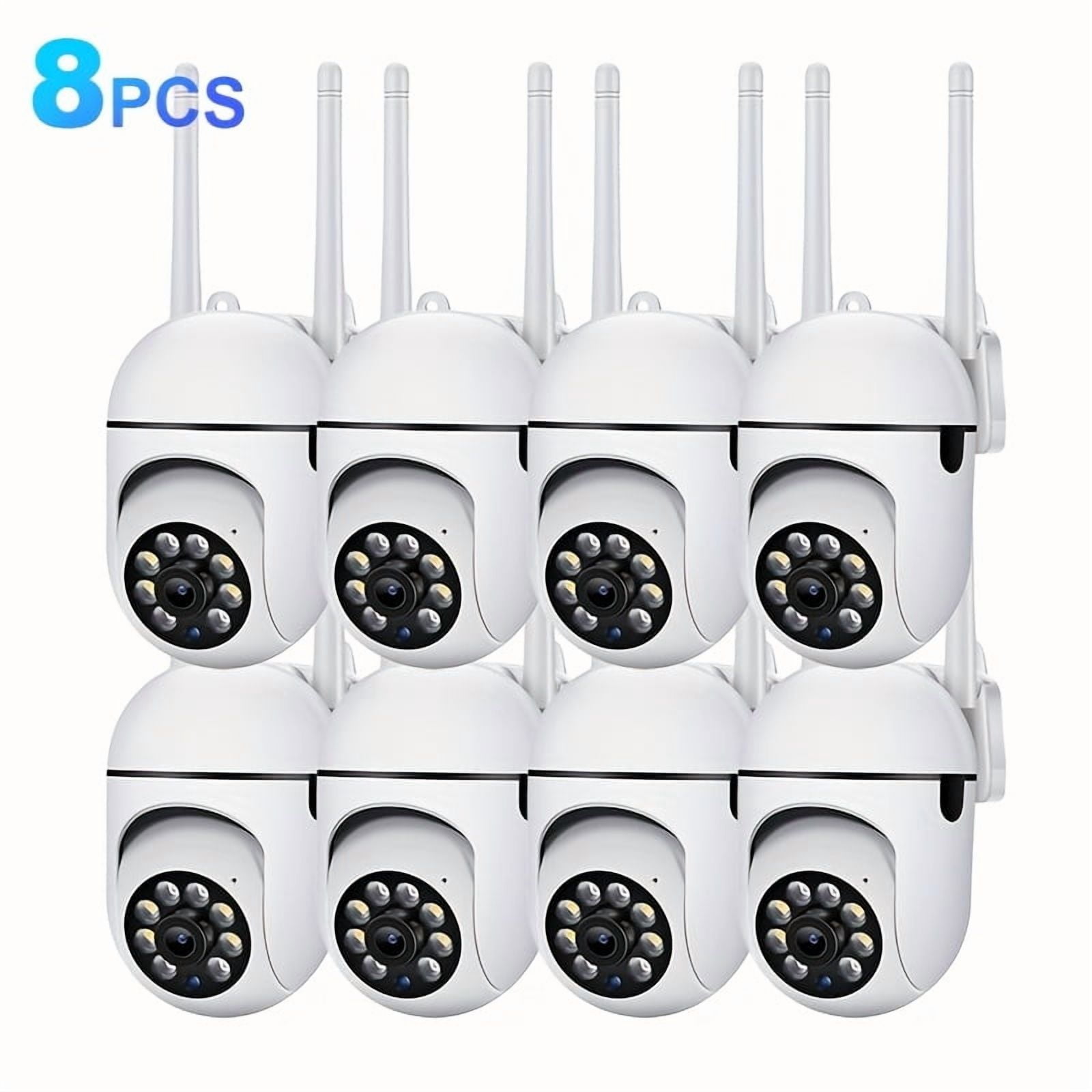 8pcs 3MP FHD WiFi Dome Security Cameras - 360° PTZ Panoramic View, Full ...