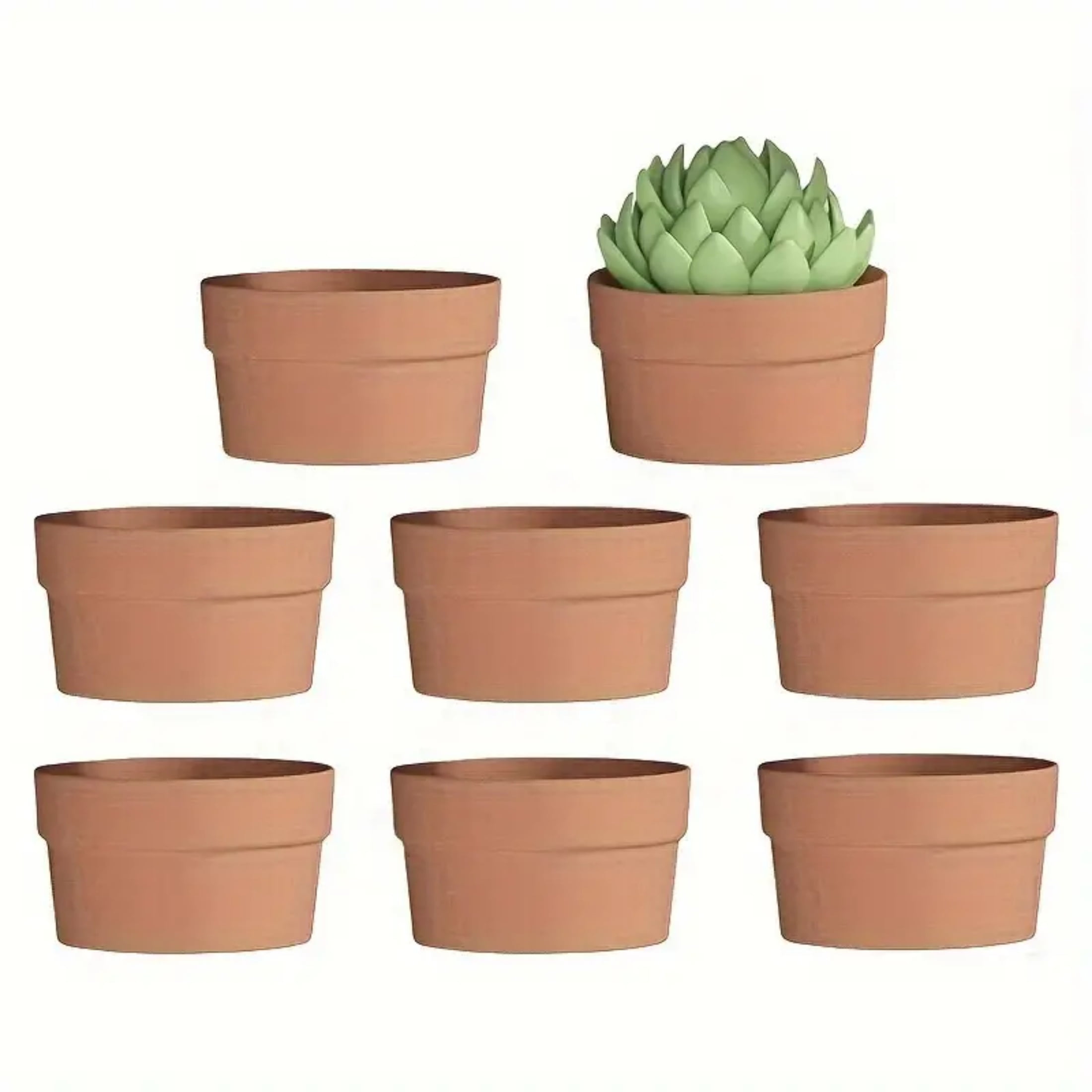 8pcs, 4.5 Inch Terracotta Shallow Succulent Pot - 8 Pack Medium Terra ...