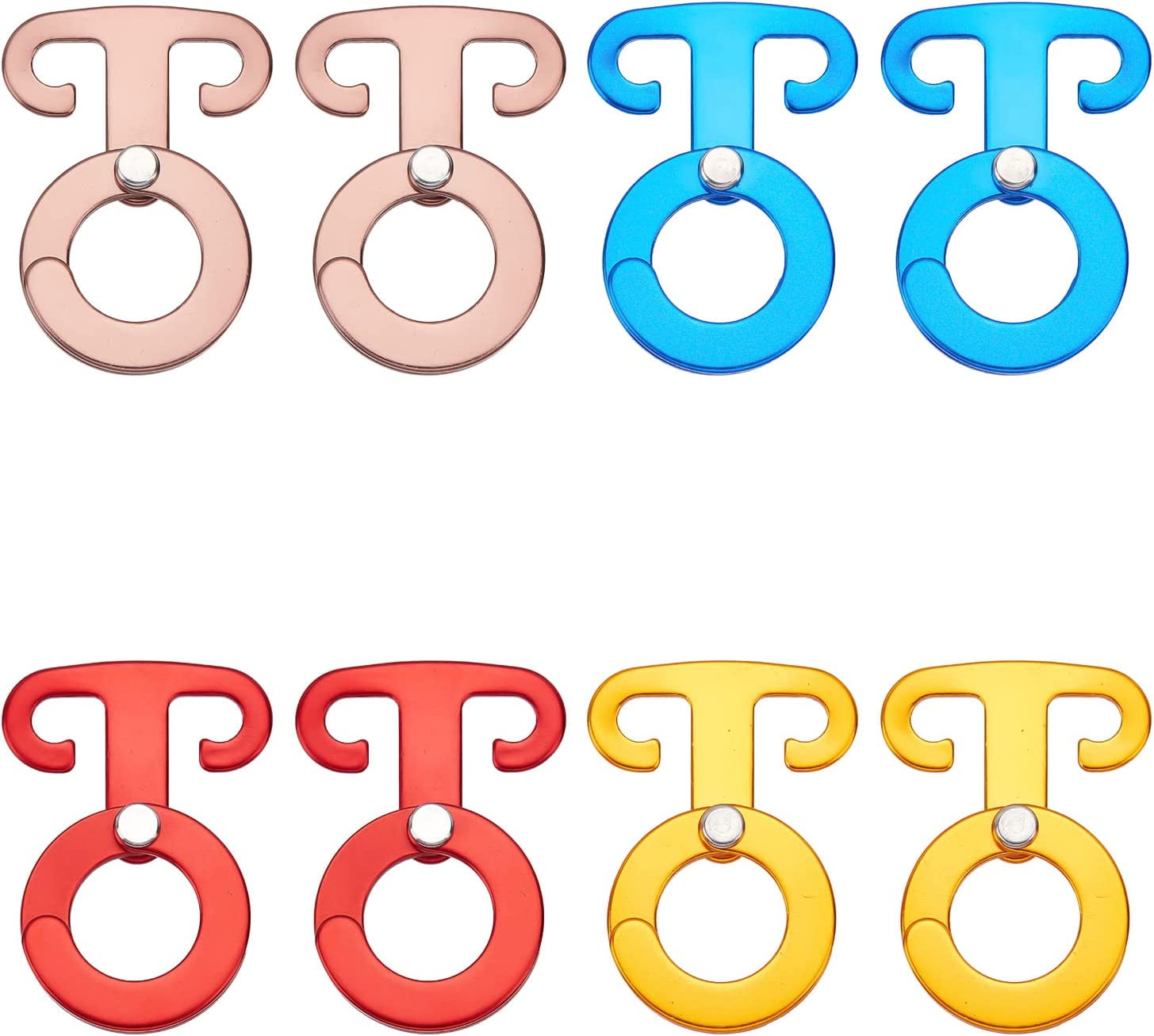 8pcs 4 Colors Aluminum Alloy T-Ring Hooks Guyline Tent Line Tensioner ...