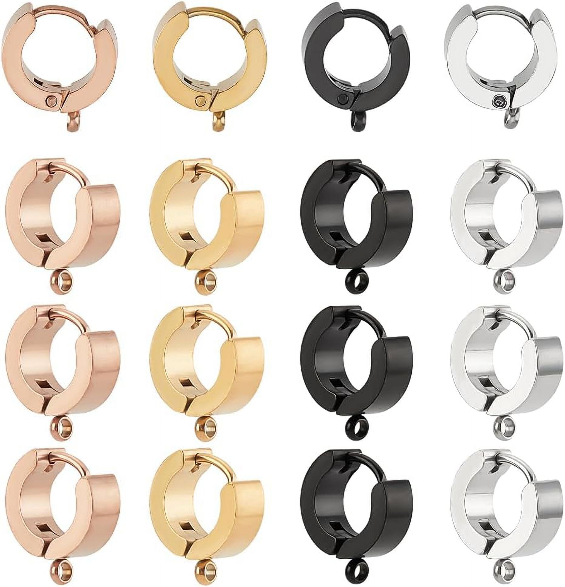 8pcs 4 Colors Huggie Hoop Earring Findings Stainless Steel Hoop earring ...