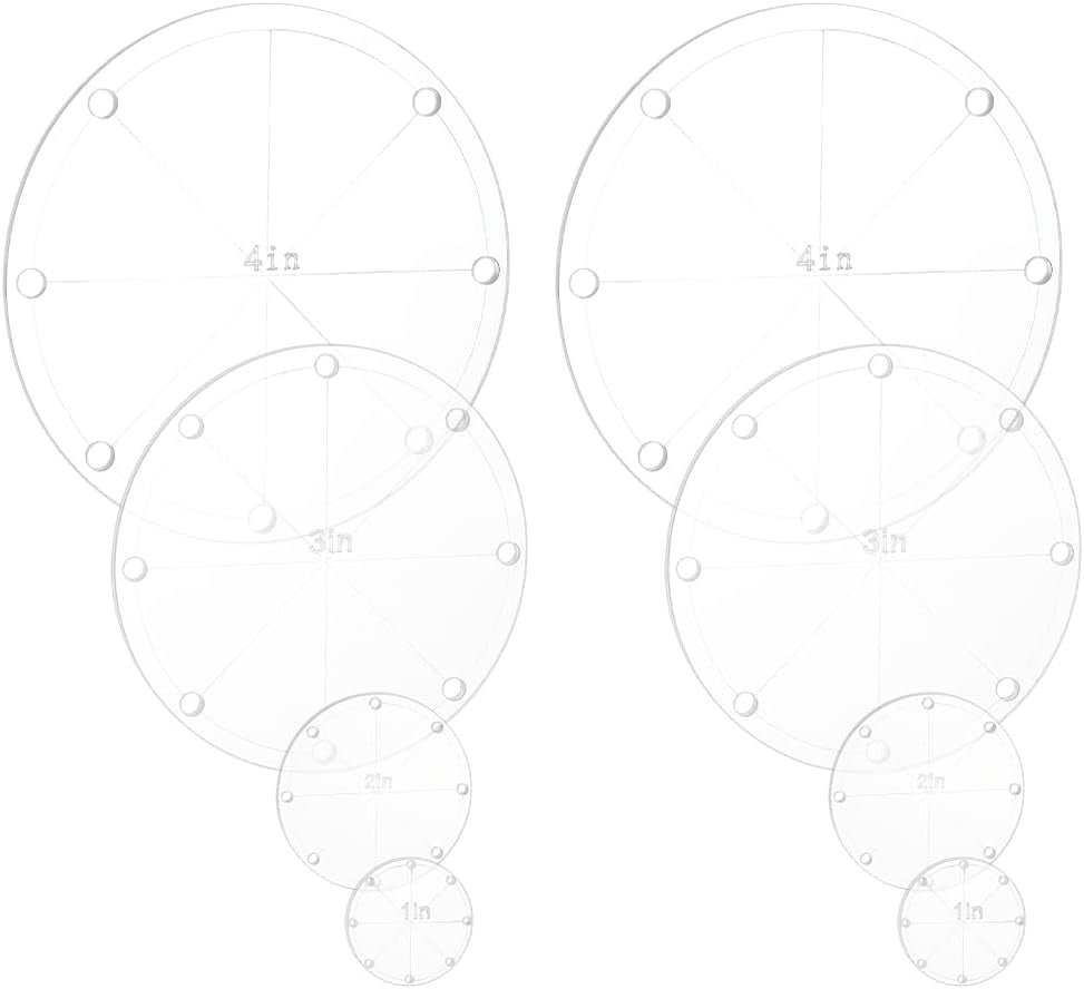 8pcs 4 Sizes Circle Template Sewing Rulers Set 1/2/3/4inch Diameter ...