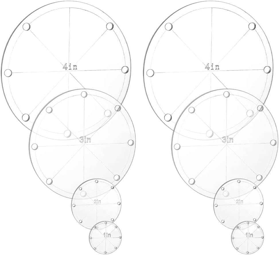 8pcs 4 Sizes Circle Template Sewing Rulers Set, 1/2/3/4inch Diameter ...