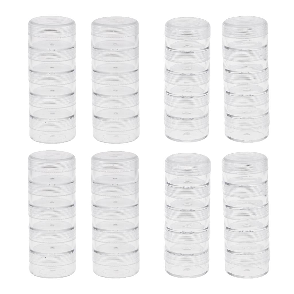 8pcs 5 Layers Stackable Interlocking Clear Containers 5 for Findings ...