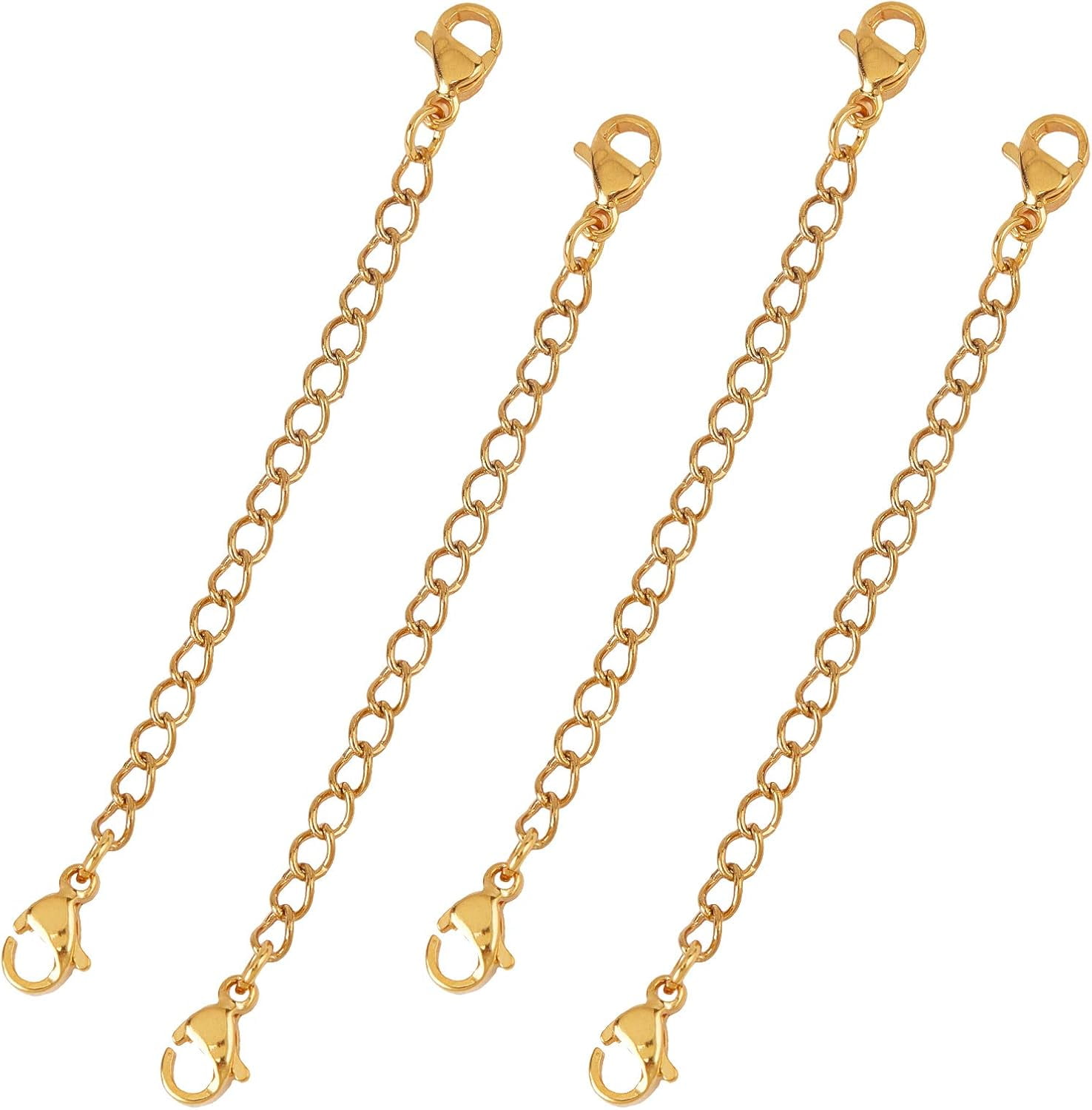 8pcs 71mm Hypoallergenic Metal Chain Extension with Curb Extender Chain ...