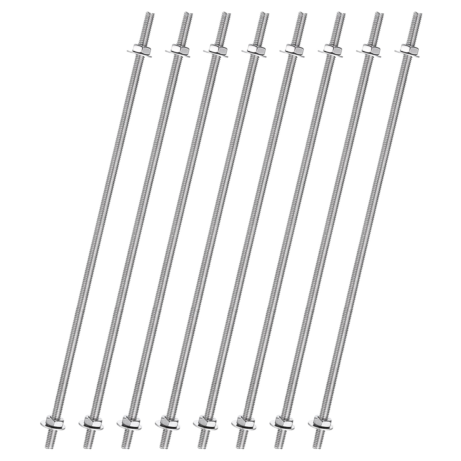 8pcs 8/32 Inch Threaded Rods with Hex Nuts and Washers 12 Inch Rod ...