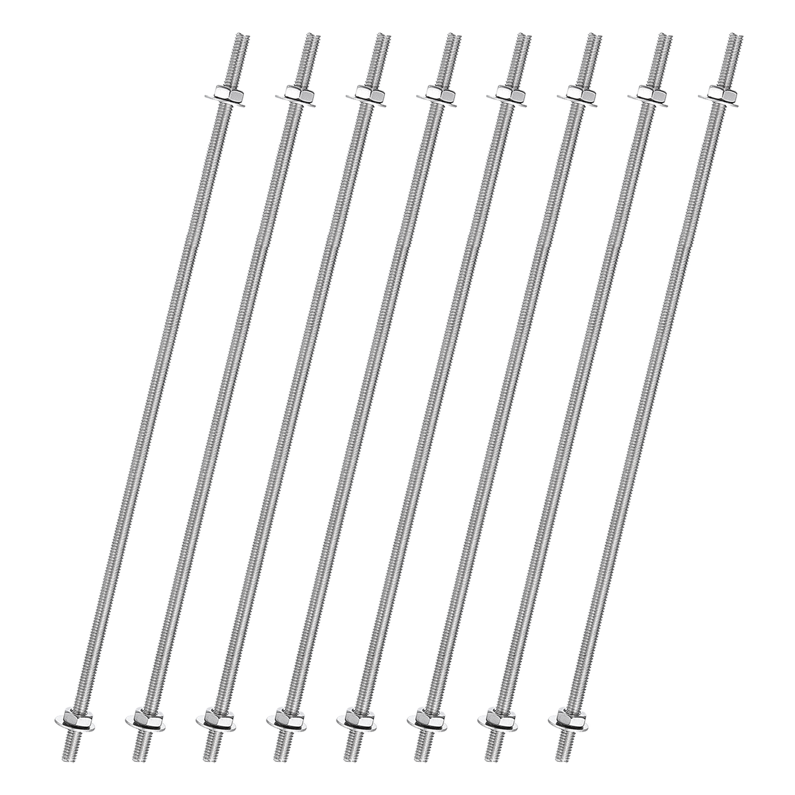 8pcs 8/32 Inch Threaded Rods with Hex Nuts and Washers 8 Inch Rod ...