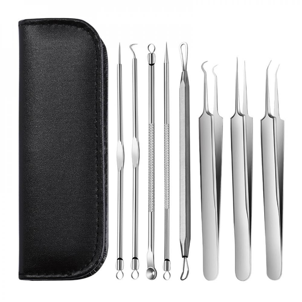 8pcs Acne Needle Set Stainless Steel Comedo Extractor Blemish Removers ...
