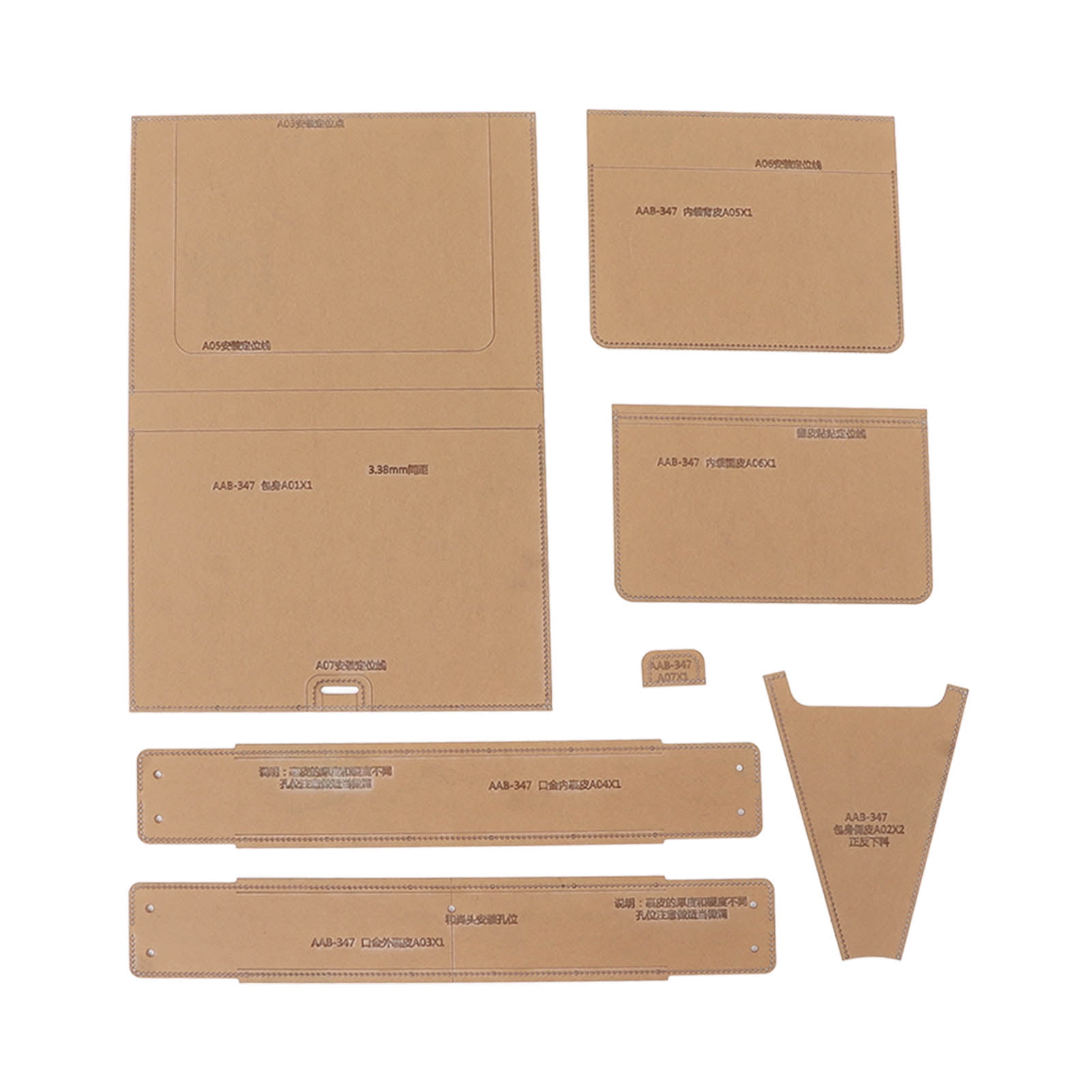 8pcs Acrylic Wallet Template Professional Precise Cutting DIY Clear ...