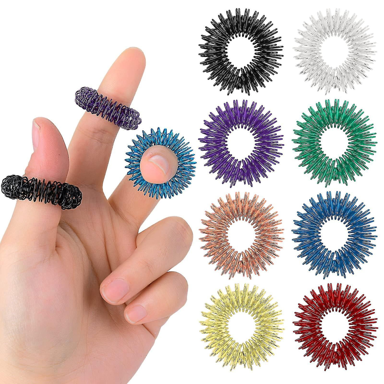8pcs Acupressure Rings,spiky Sensory Finger Rings Set For Teens,adults ...