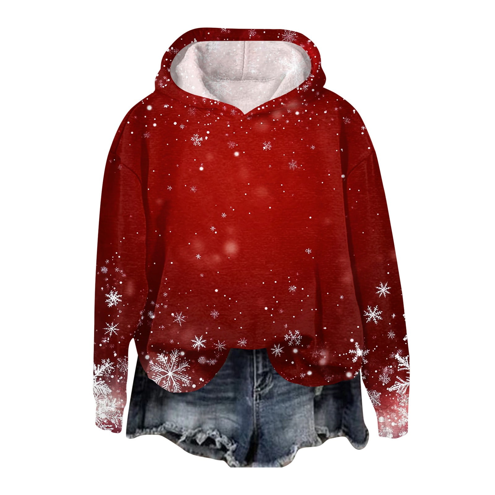 Merry Christmas Hoodie for Women Christmas Tree Graphic Hooded ...