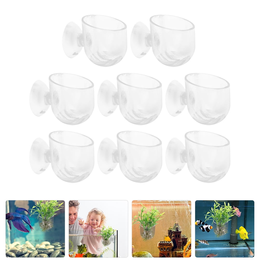 8pcs Aquarium Plant Holder Acrylic Aquarium Planter Acrylic Plant Cup ...