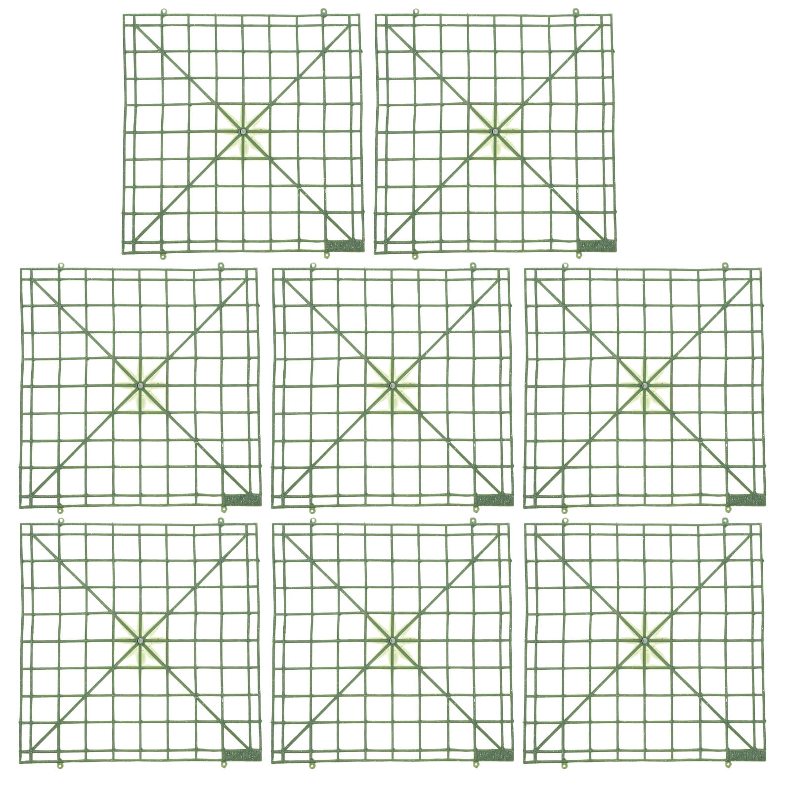 8pcs Artificial Flowers Grid Panels DIY Flowers Wall Frame Flowers Wall ...