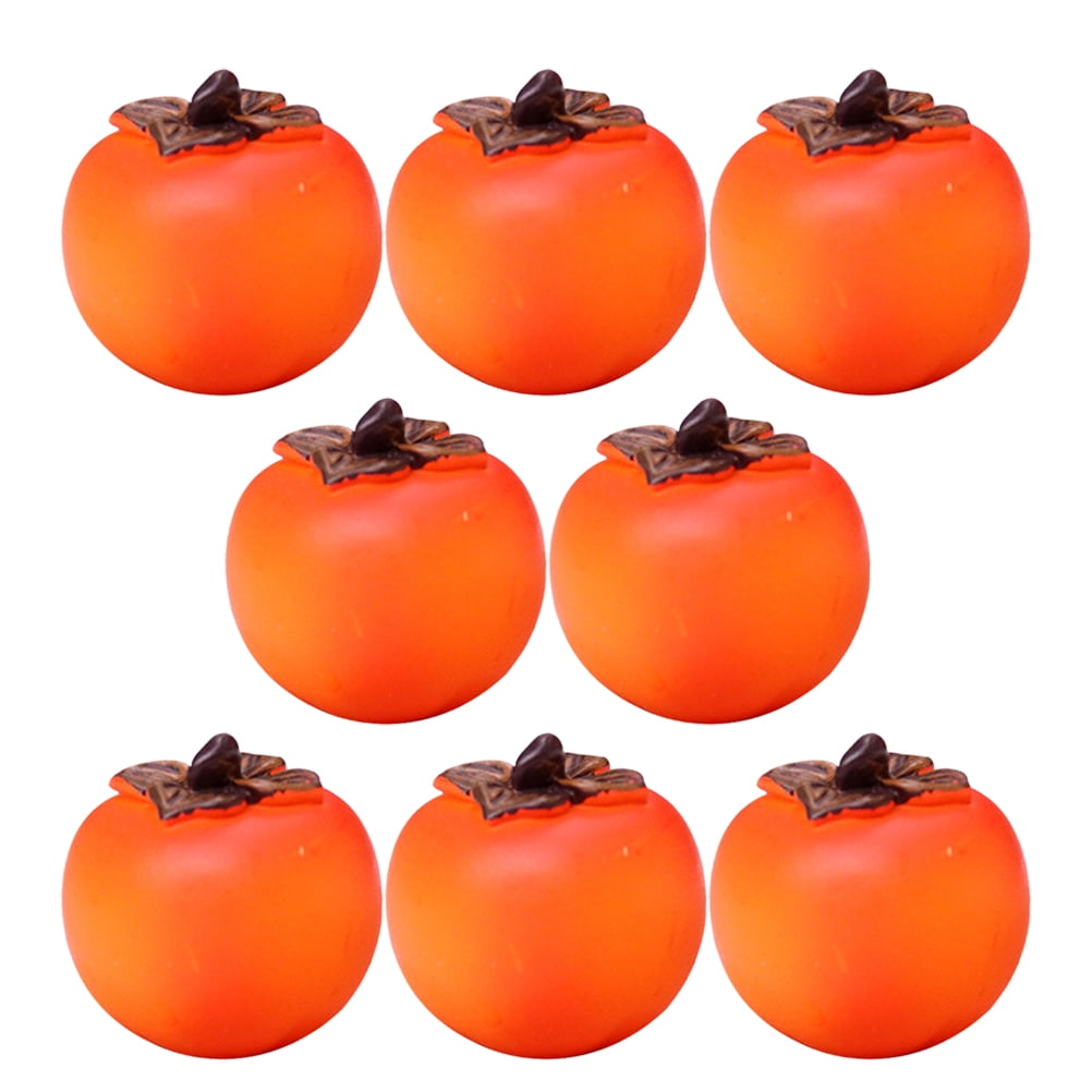 8pcs Artificial Mini Fruit Model Realistic Fake Persimmon Figurine ...