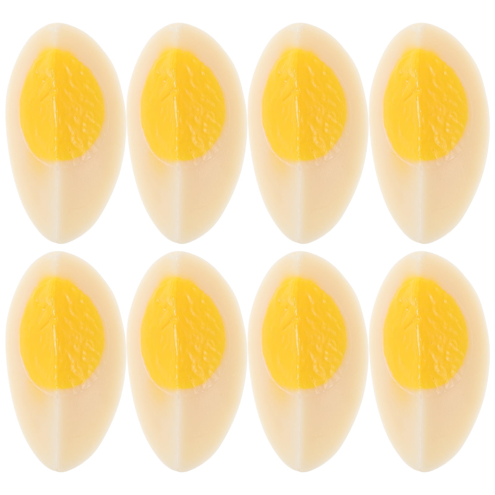 Artificial Boiled Egg Slice Models for Playing Made of PVC 8pcs ...