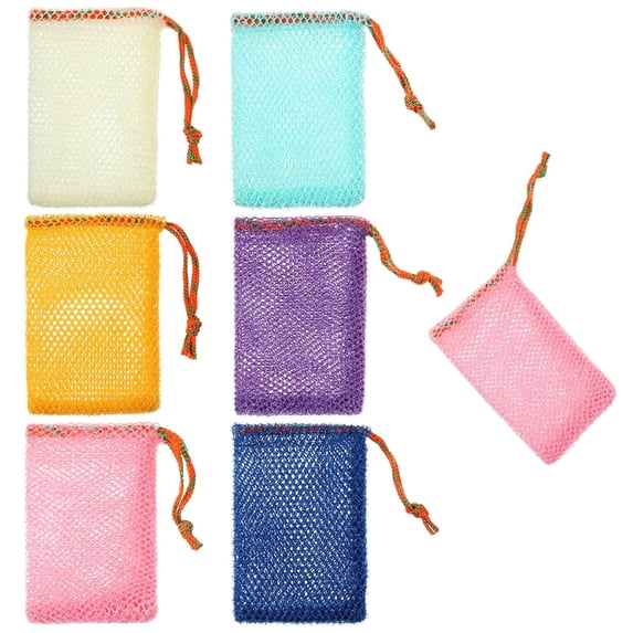 8pcs Bar Soap Pouch Saver Pocket Drawstring Exfoliating Mesh Sack ...