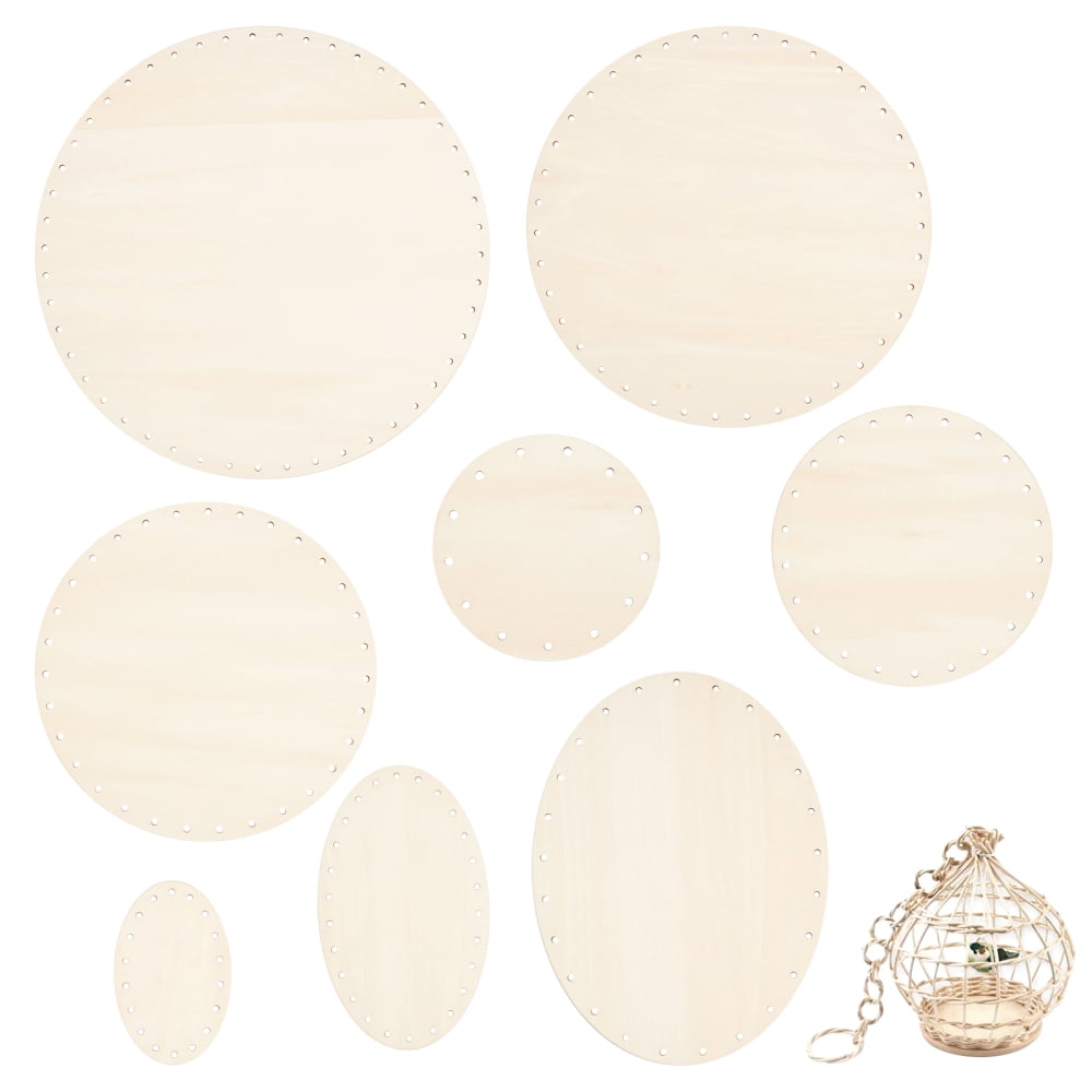 8pcs Basket Bottom for Rattan Round Oval Wooden Basket Base Set Basket ...