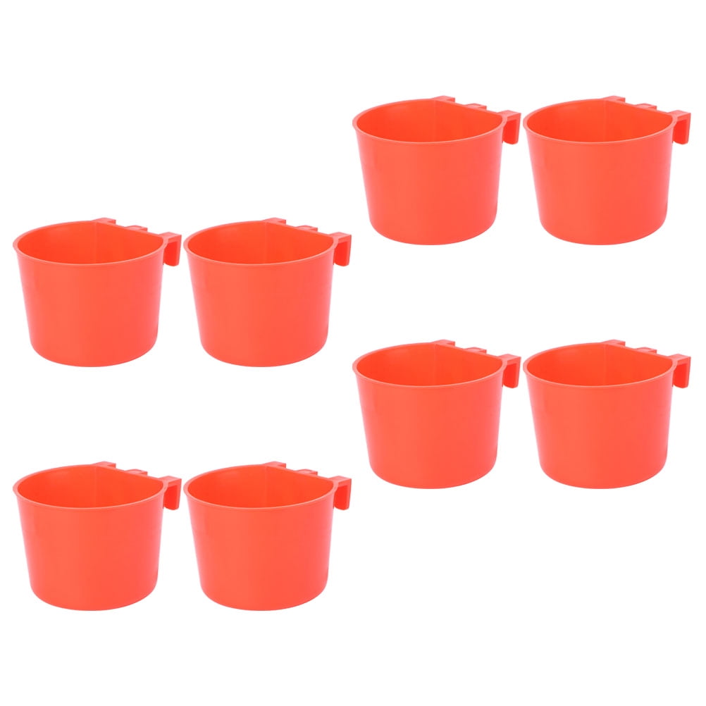 8pcs Bird Cage Cups Rabbit Water Food Hanging Box Wire Cage Feeding ...