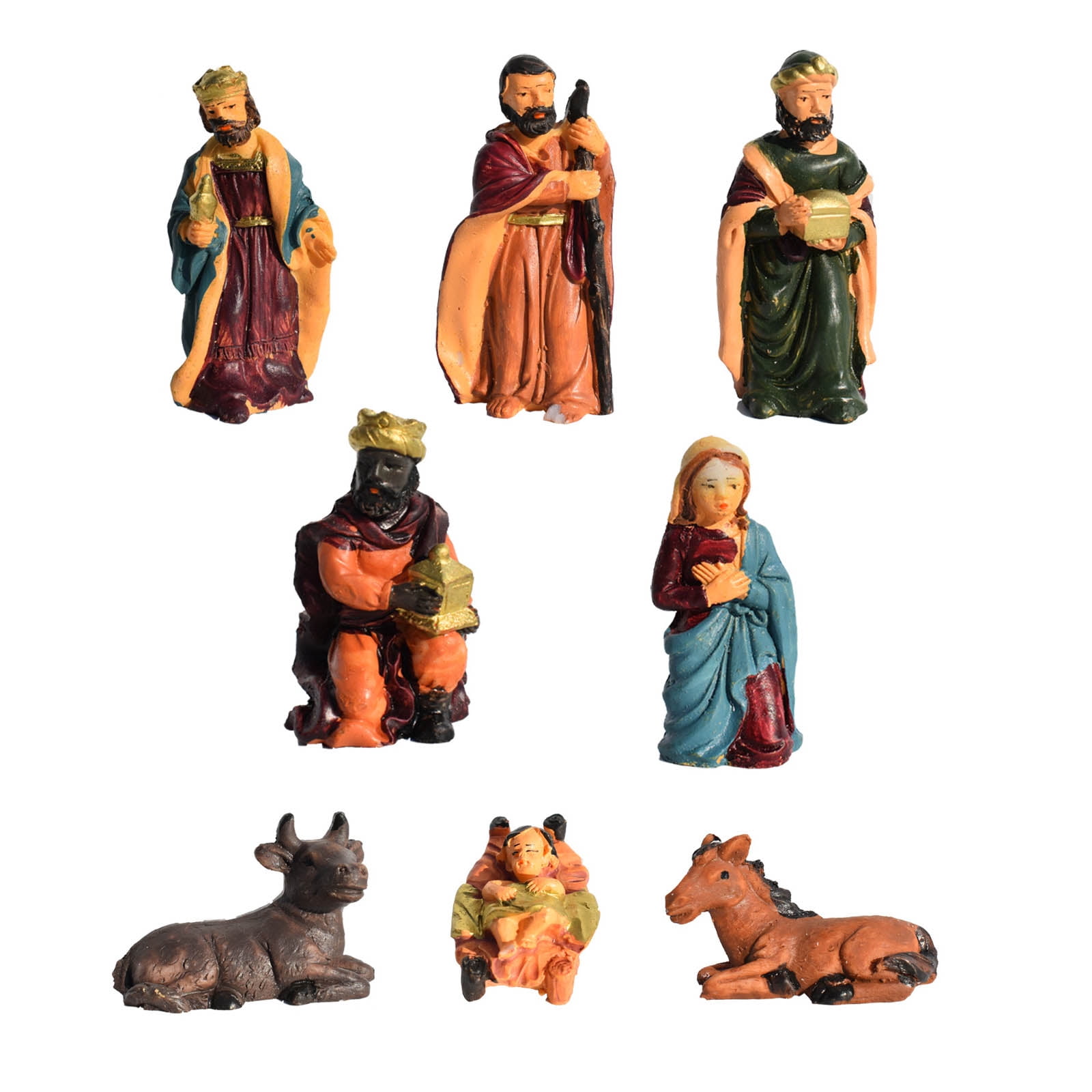 8pcs Birth Of Holy Statue Ornament Gifts Nativity Scene Crafts Resin ...