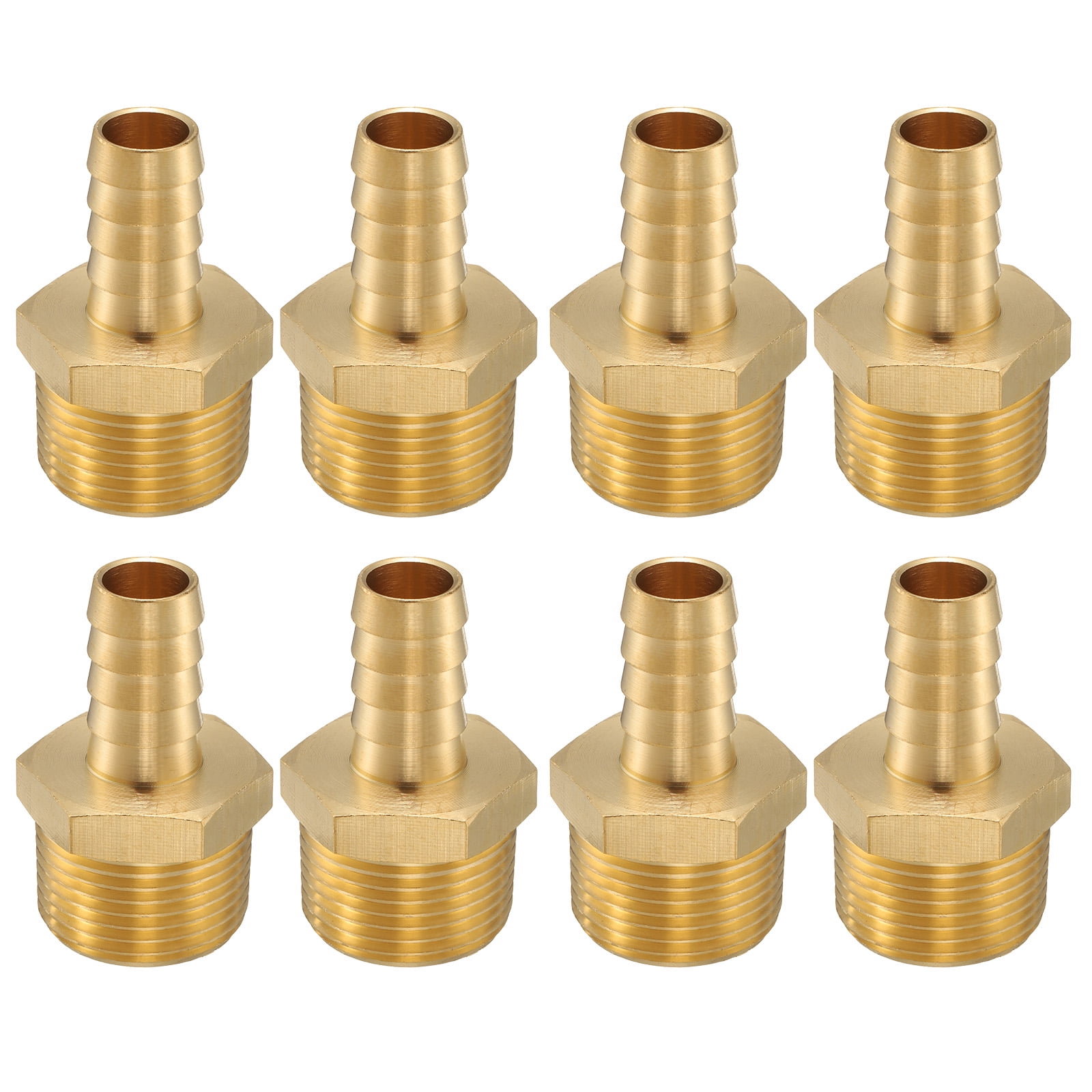 8pcs Brass Barbed Fitting 3/4" to 1/2" Hose ID Hose Fitting - Walmart.com