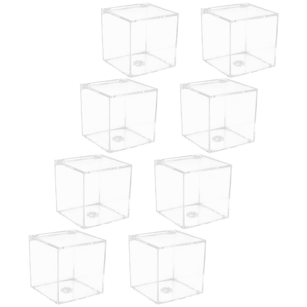Onaparter 8pcs Candy Boxes Clear Acrylic Boxes Square Cube Decorative ...
