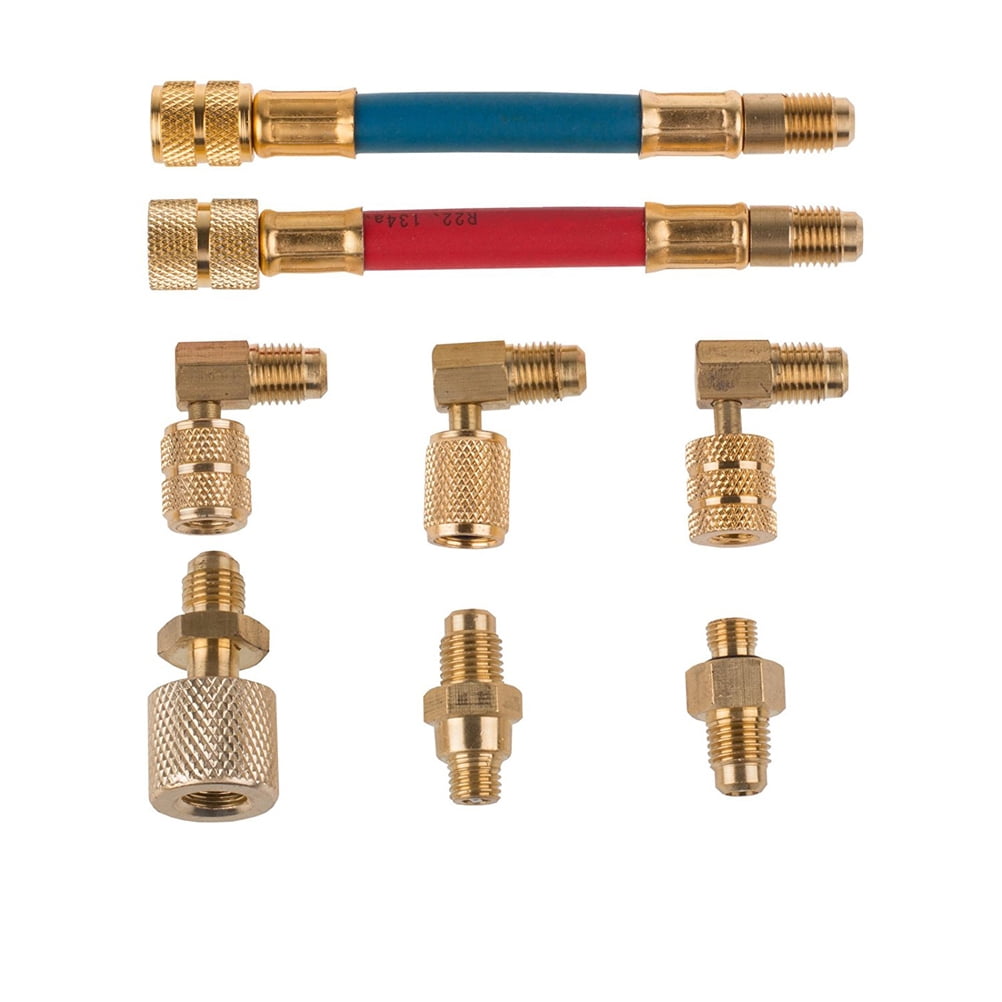 8pcs Car Air Conditioner Refrigerant Adapter Hose Set R134A Conversion ...