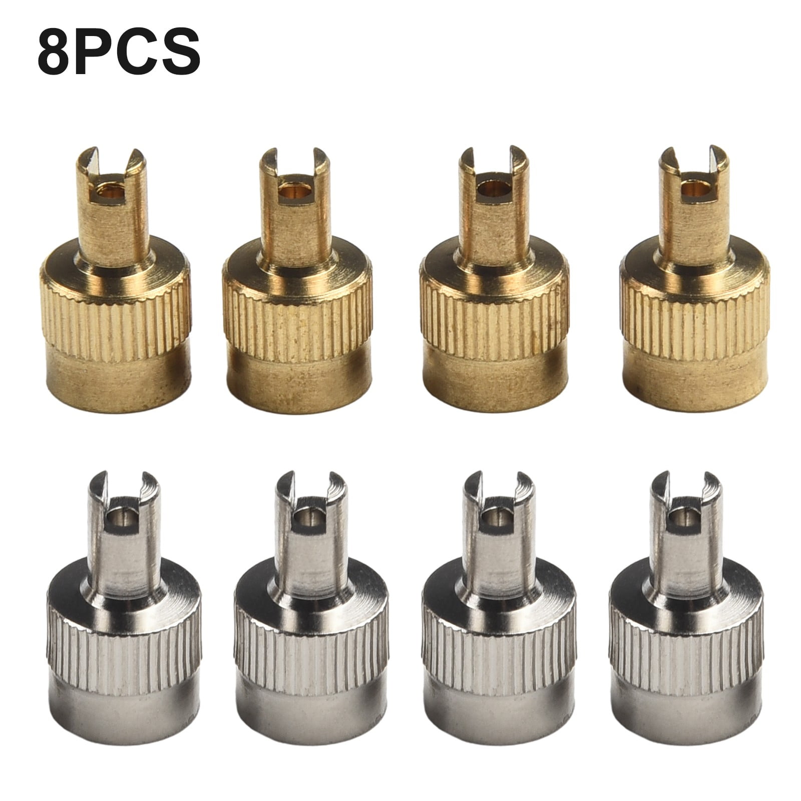 8pcs Car Valve Key Metal Valve Cap with Key Valve Extractor Car Valve ...