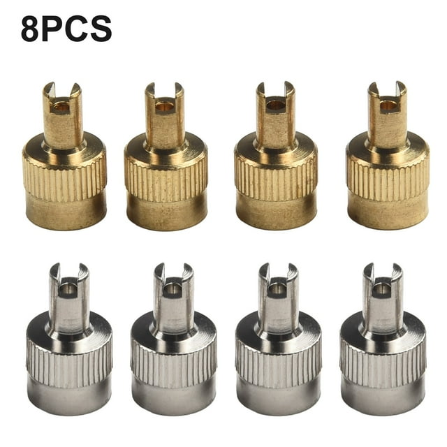 8pcs Car Valve Key Metal Valve Cap with Key Valve Extractor Car Valve ...