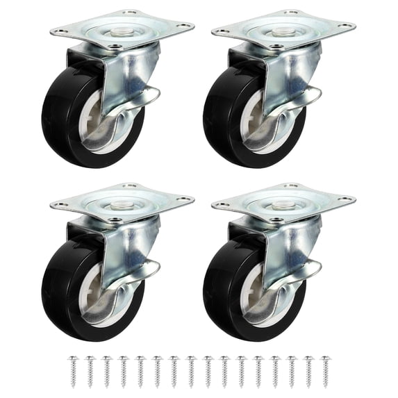 8pcs Caster Wheels (2 Inch) - 360 Degree Universal Swivel Plate Castors ...