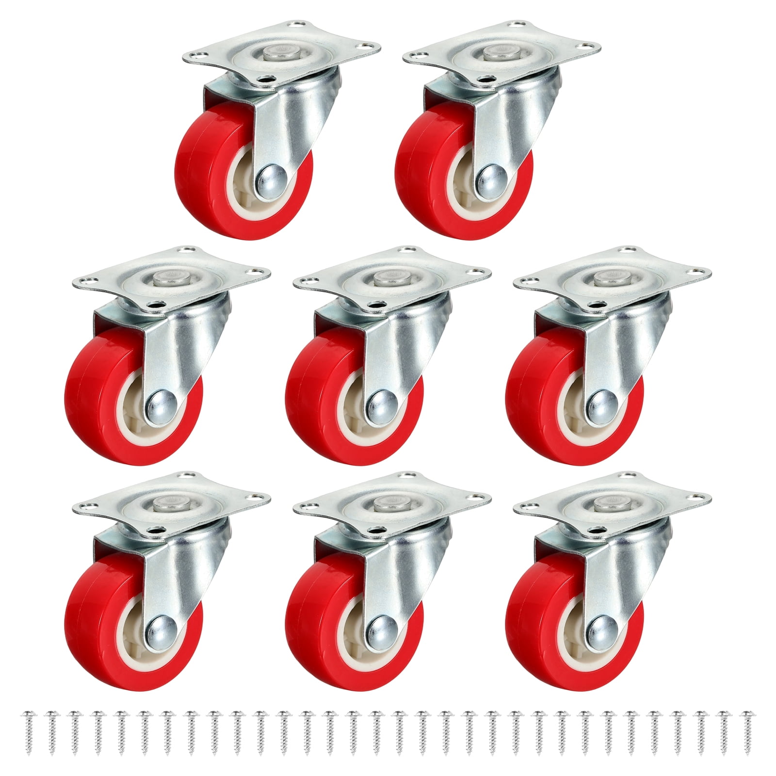 8pcs Caster Wheels (2 Inch) - 360 Degree Universal Swivel Plate Castors ...